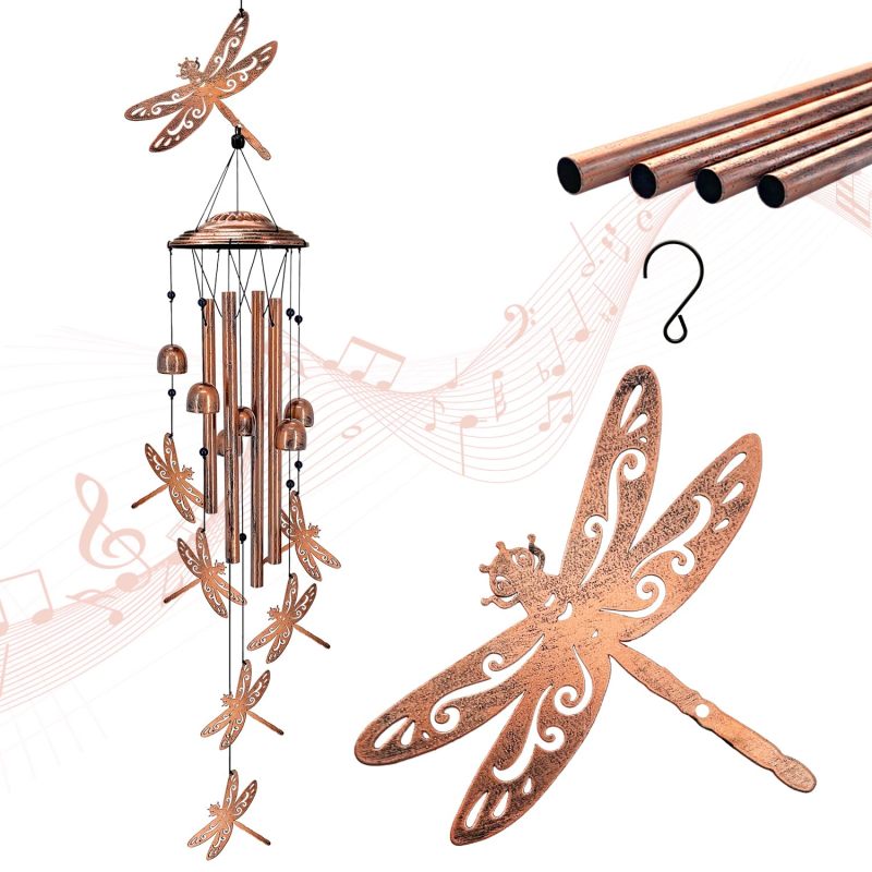 Carillon libellule métal – Cadeau femme/maman, déco int/ext pour maison ...