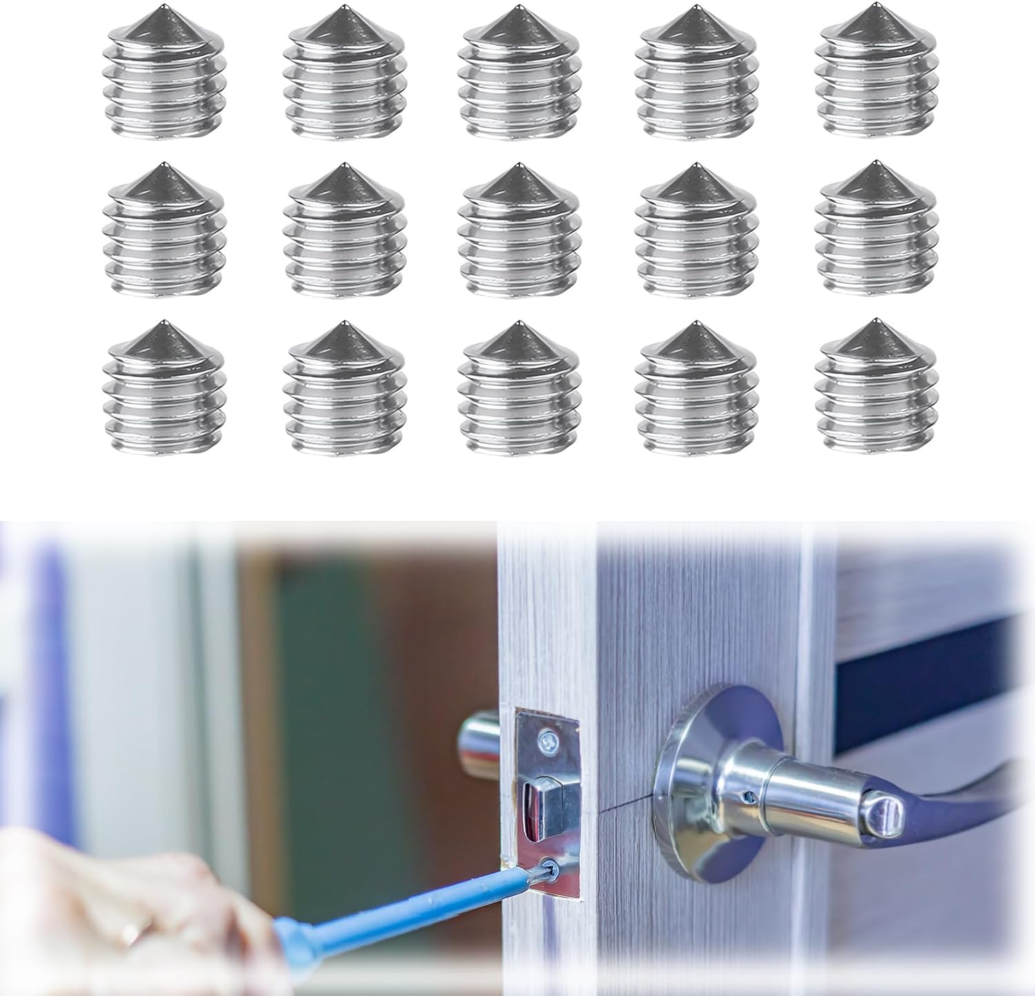 Lot de 15x jeu de vis sans tête M6x6 poignée de porte jeu de poignée de ...