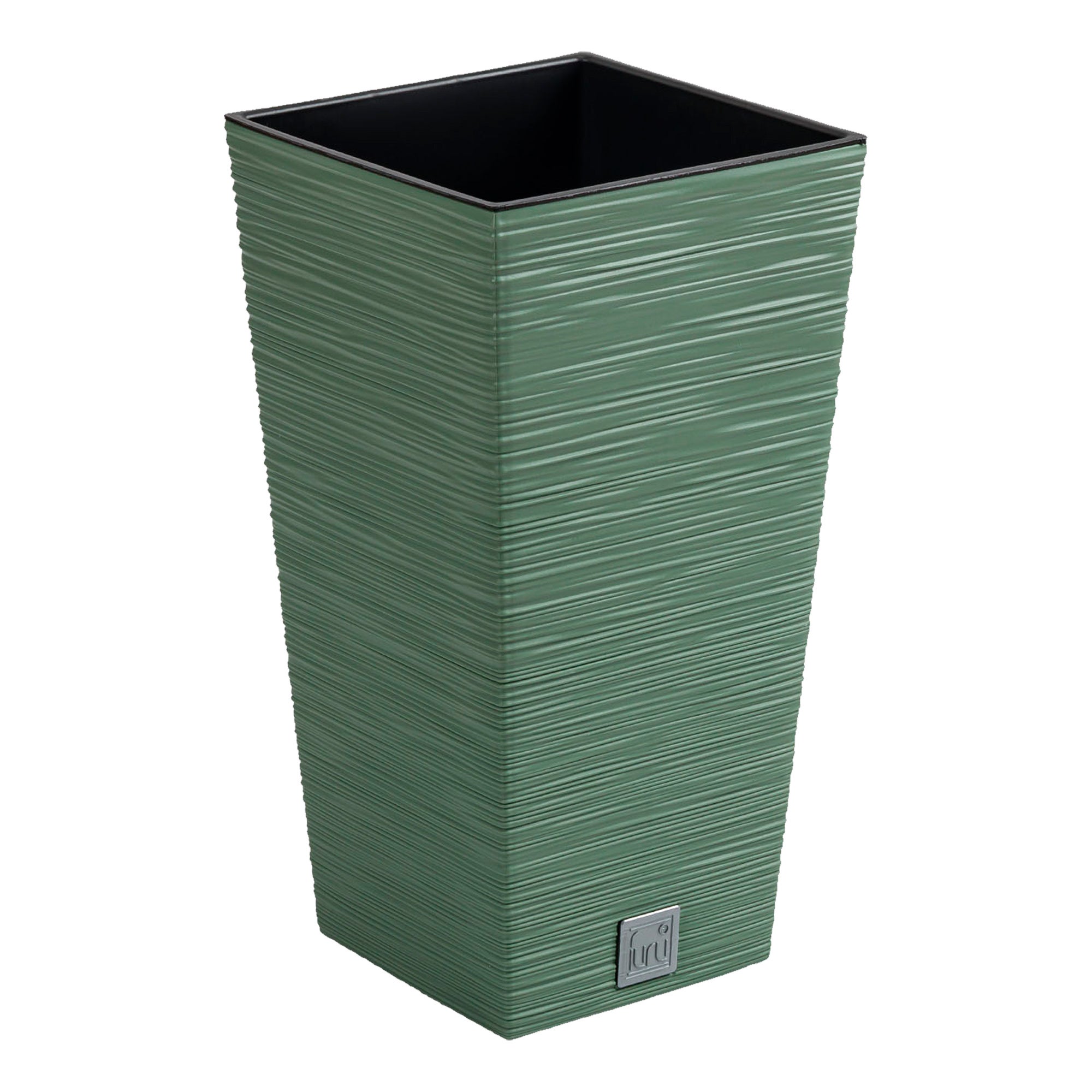 Macetero con depósito 29x29x55cm Verde tierra - FURU | Leroy Merlin