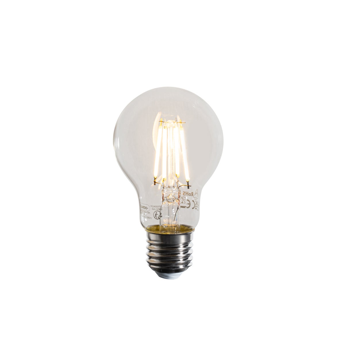 Bombilla LED E27 regulable A60 transparente 4W 470 lm 2700K | Leroy Merlin