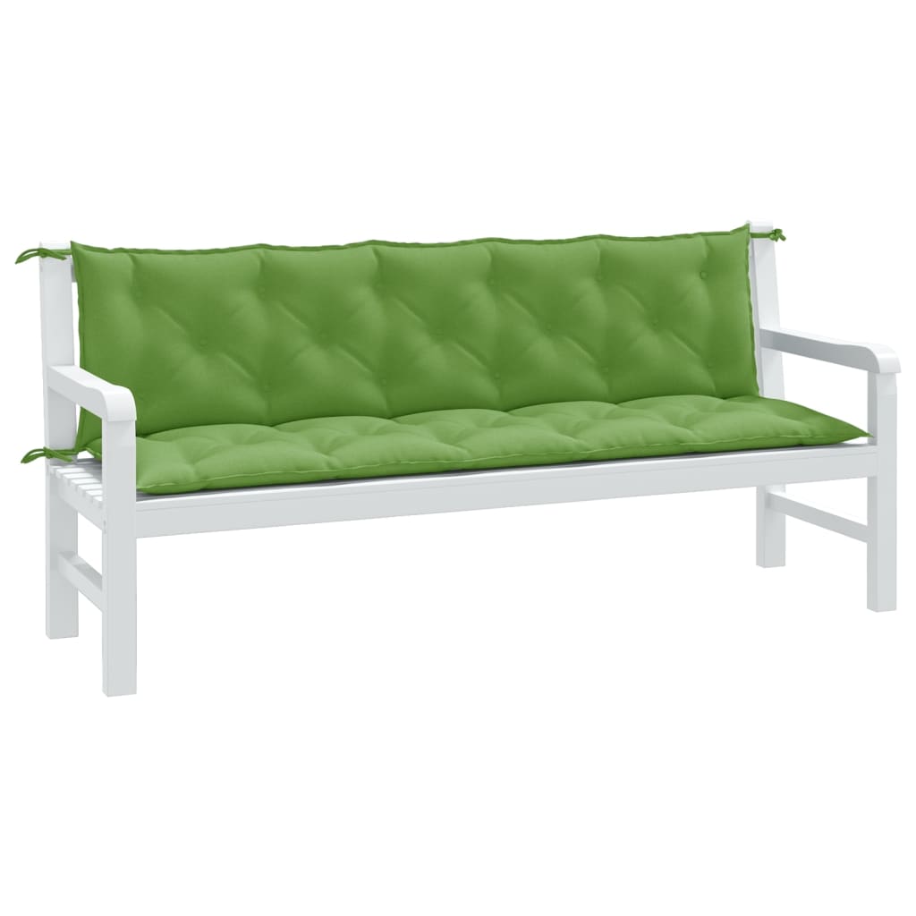 Coussins de banc de jardin lot de 2 vert mélangé tissu | Leroy Merlin