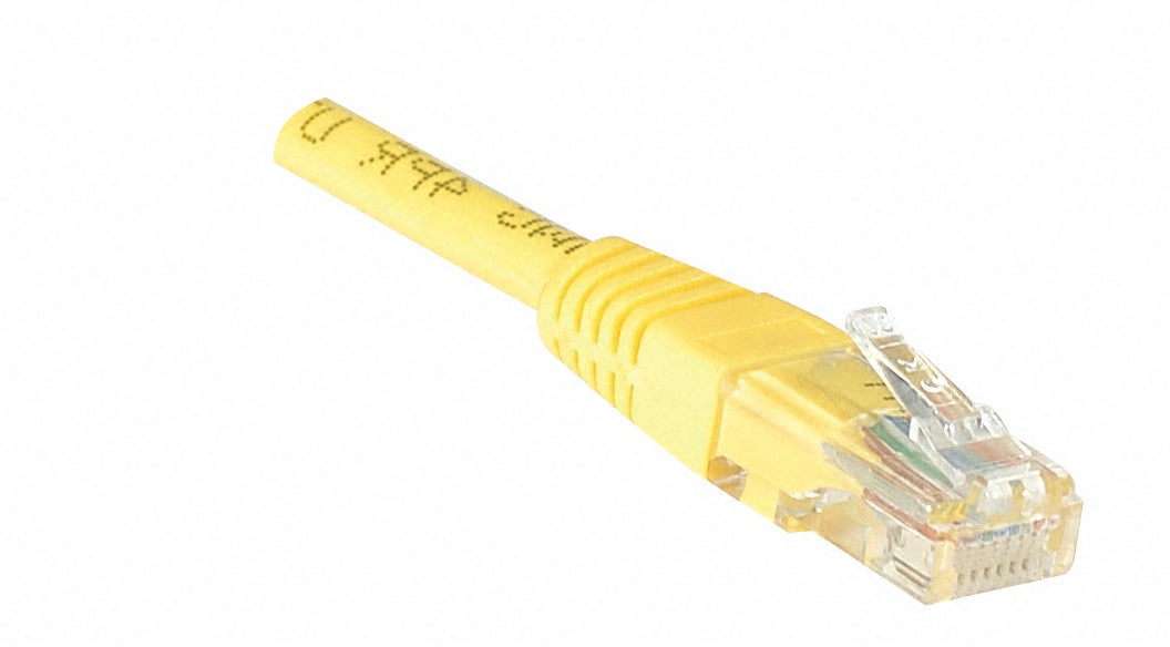 Câble rj45 cat5e 10m non blindé jaune CONECTICPLUS | Leroy Merlin