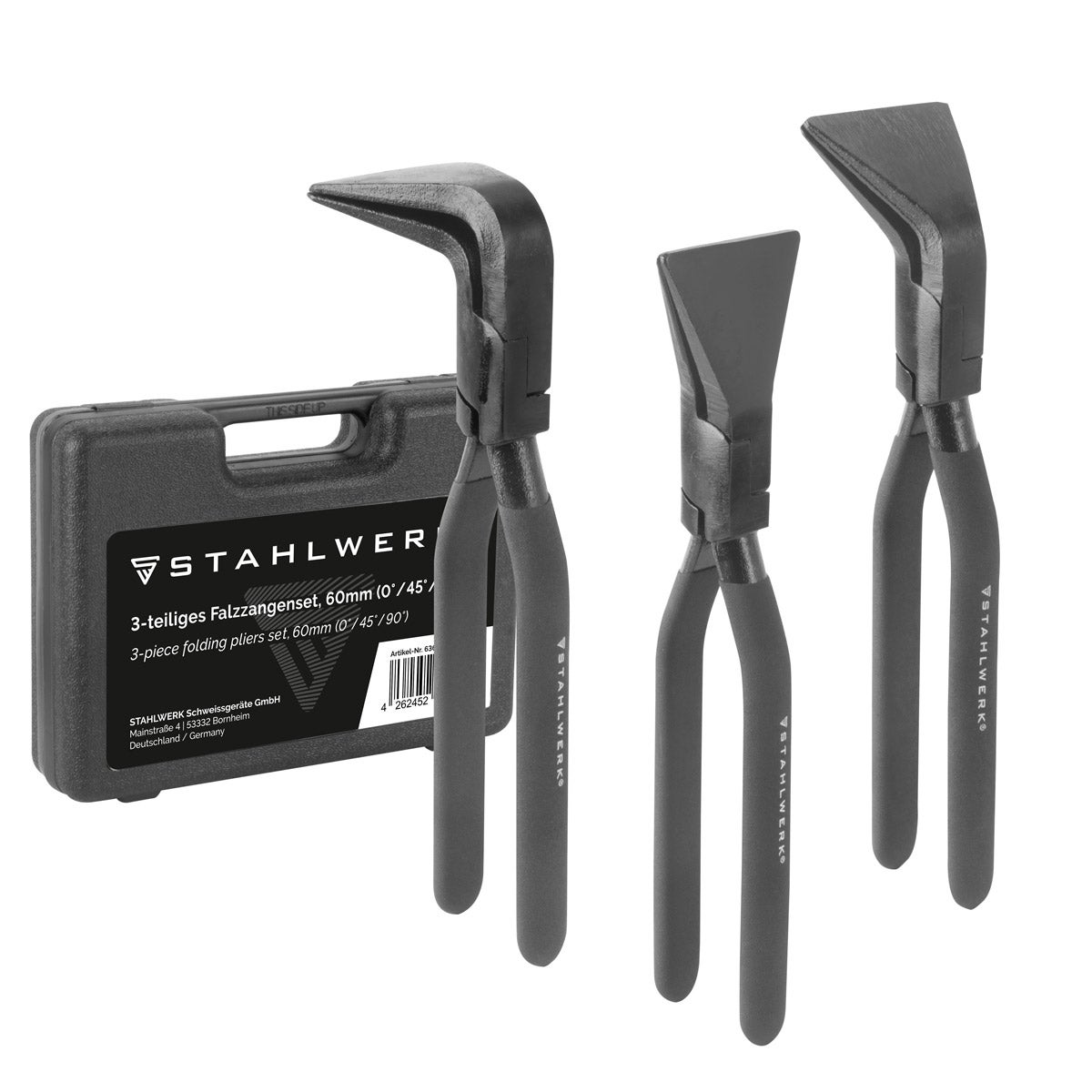 STAHLWERK Jeu de pinces à plier 0° 45° 90° Pince à plier la tôle 60 mm ...