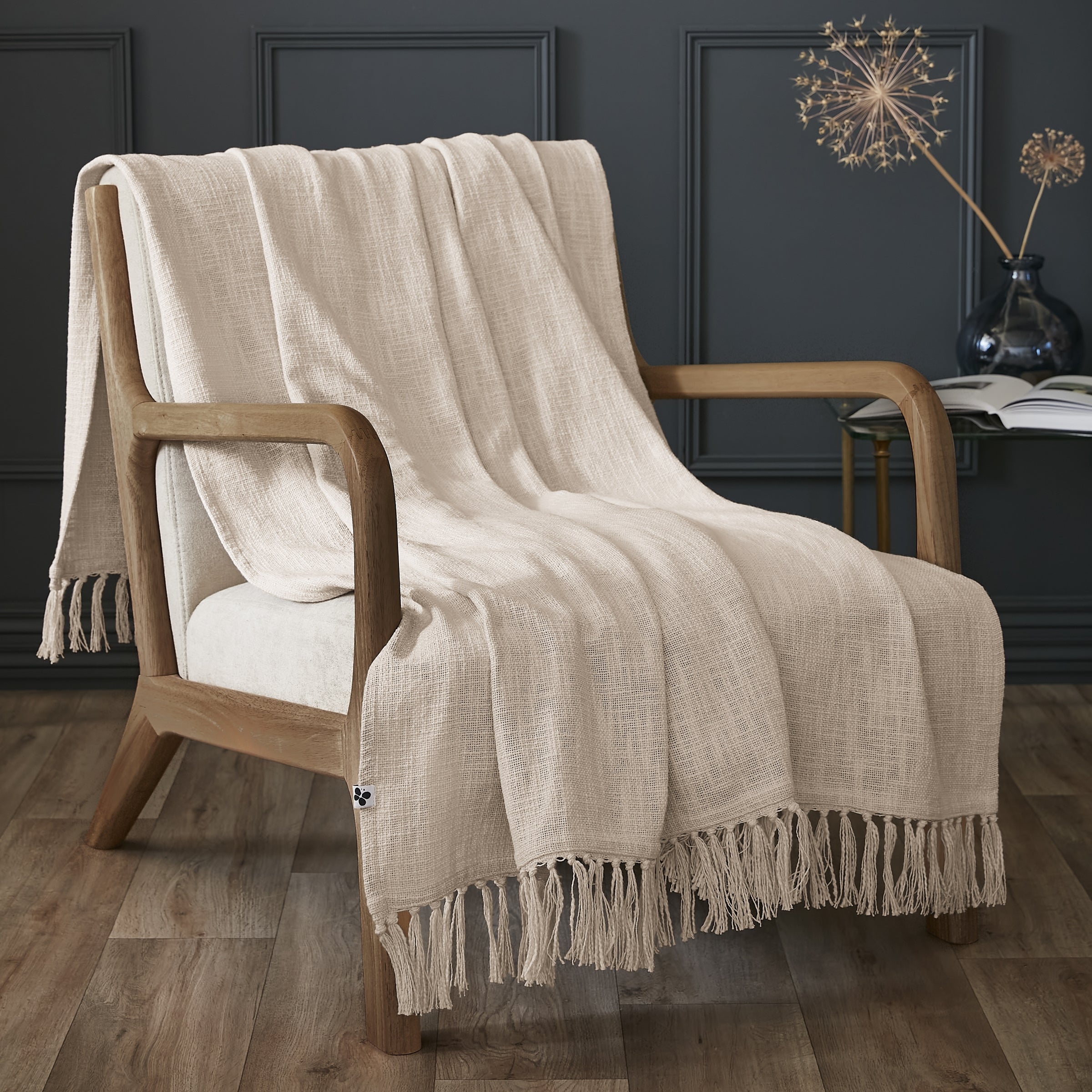 Plaid 130 x 160 cm en coton texturé Sixtine – Pampa | Leroy Merlin