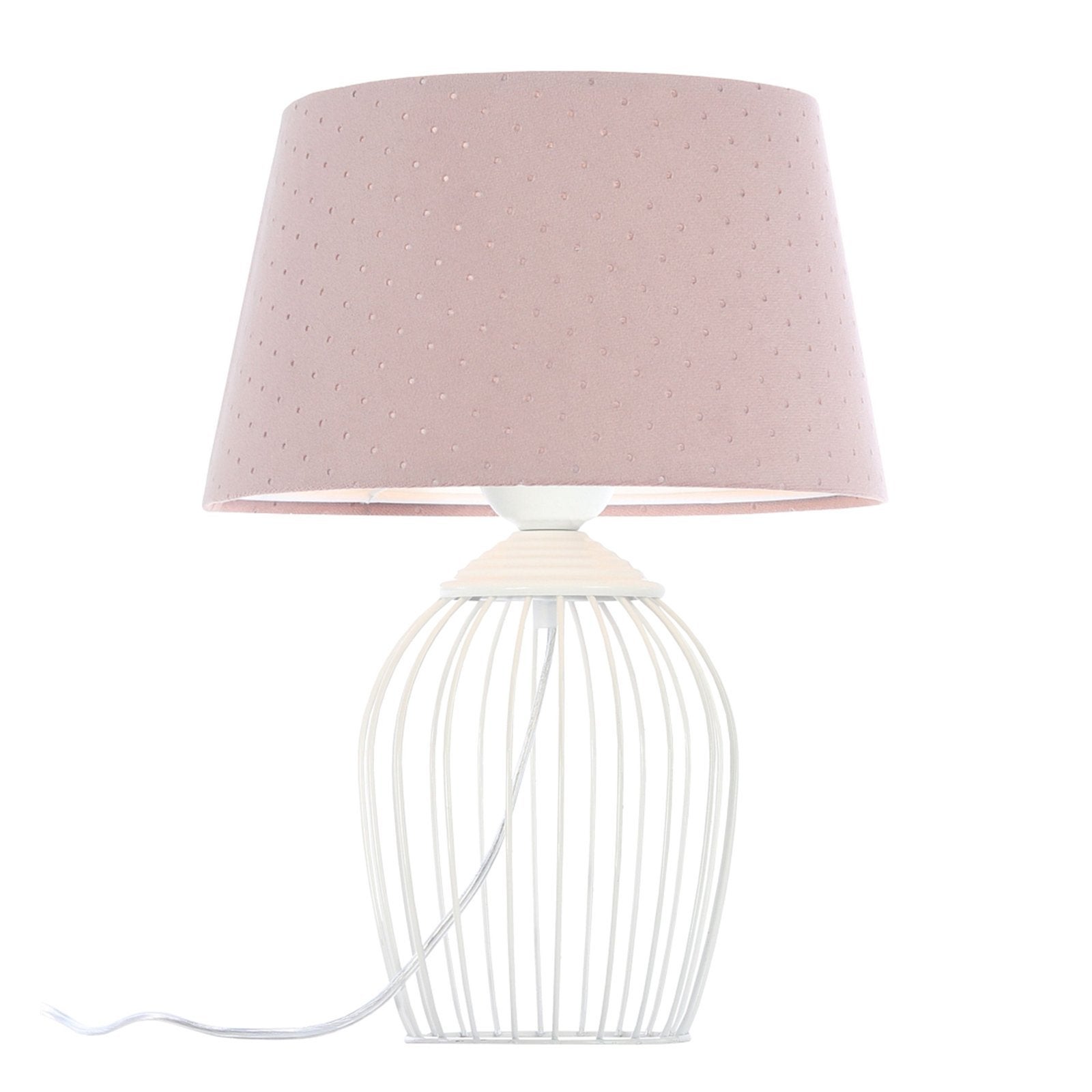 Lampe de chevet Jasmine bebe Ø 26 cm - H35 cm Tissu matelassé rose ...