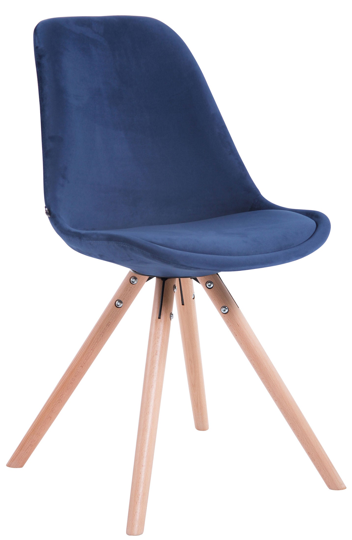 Chaise visiteur Toulouse velours ronde vertl bleu | Leroy Merlin