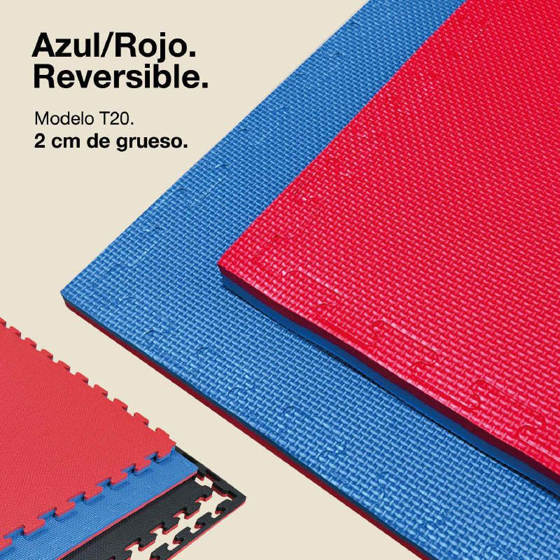 JOWY Puzzle Tatami 2cm 100x100cm – Surface T Rouge/Bleu | Leroy Merlin