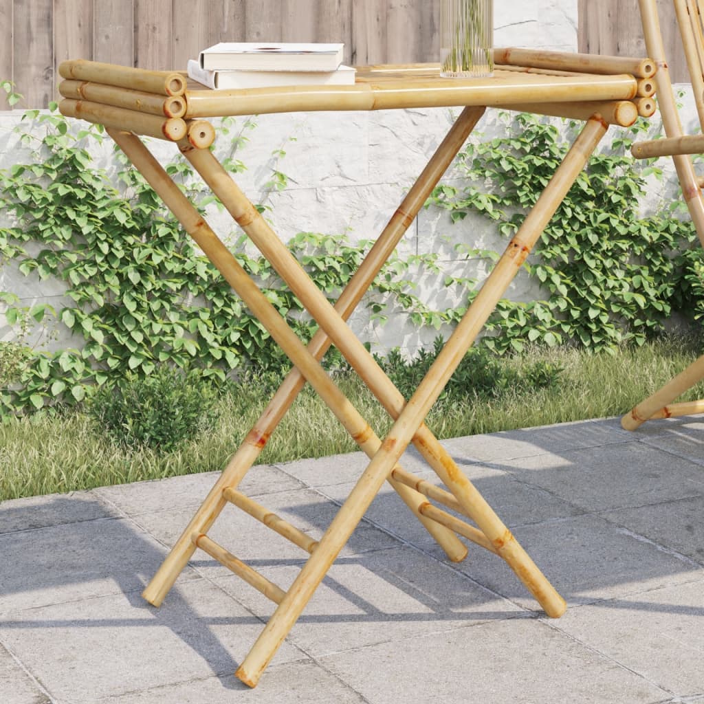 VidaXL Mesa bandeja plegable bambú 70,5x42,5x80 cm | Leroy Merlin