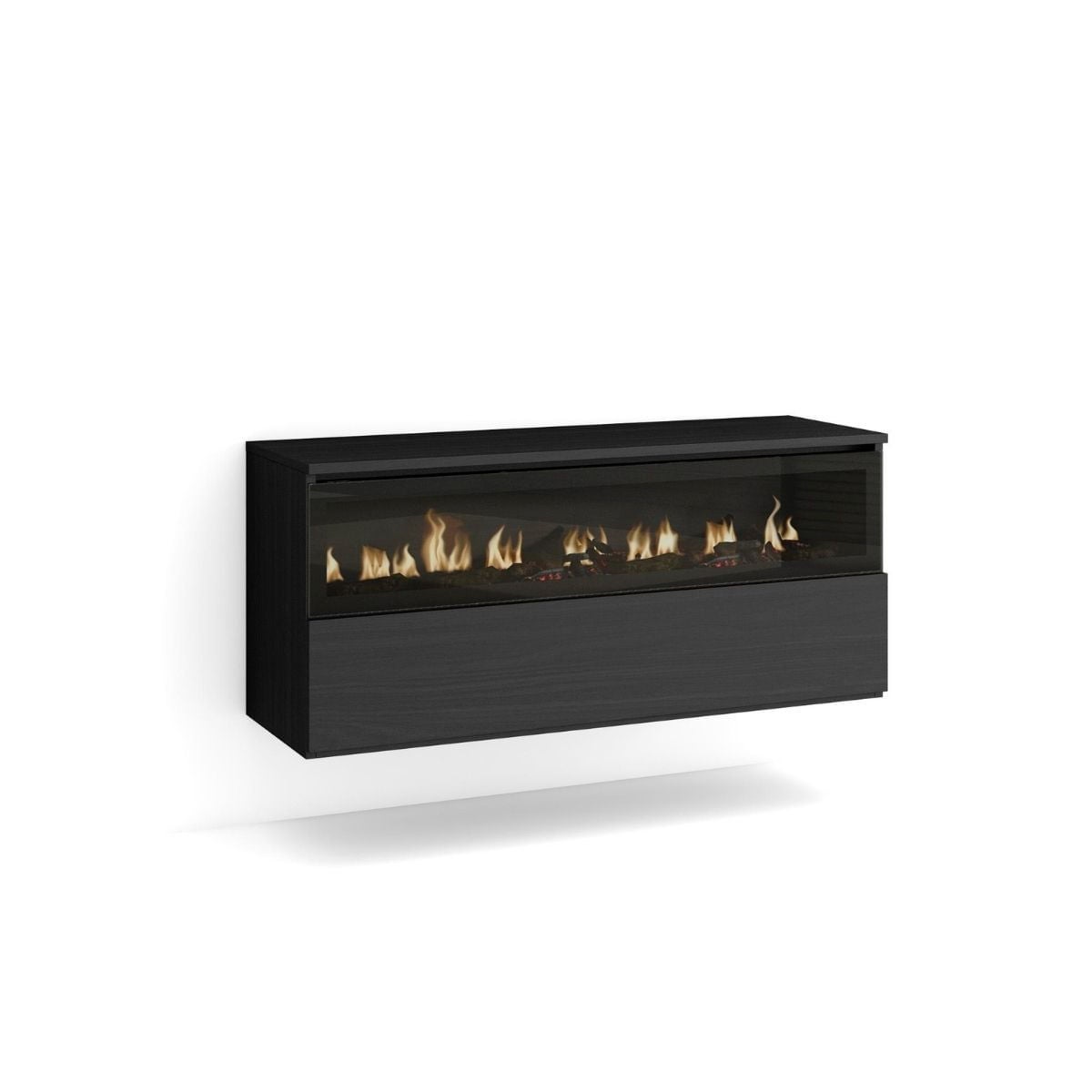 Chimenea eléctrica Kroma flotante o empotrable con puerta negro ...