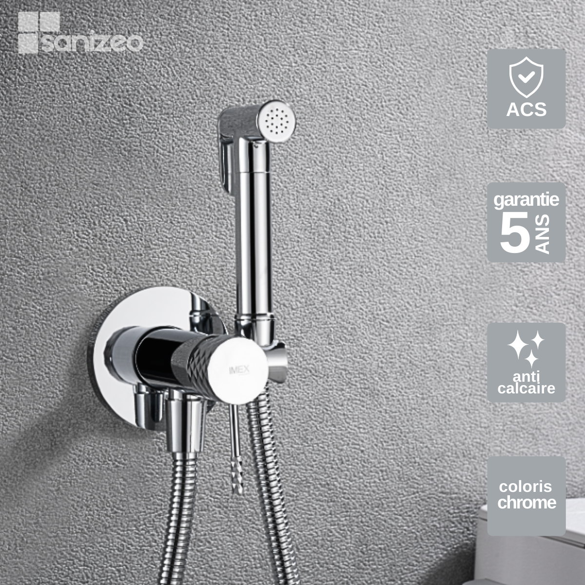 Kit Douchette hygiénique à encastrer pour WC ou bidet chromé – Design ...