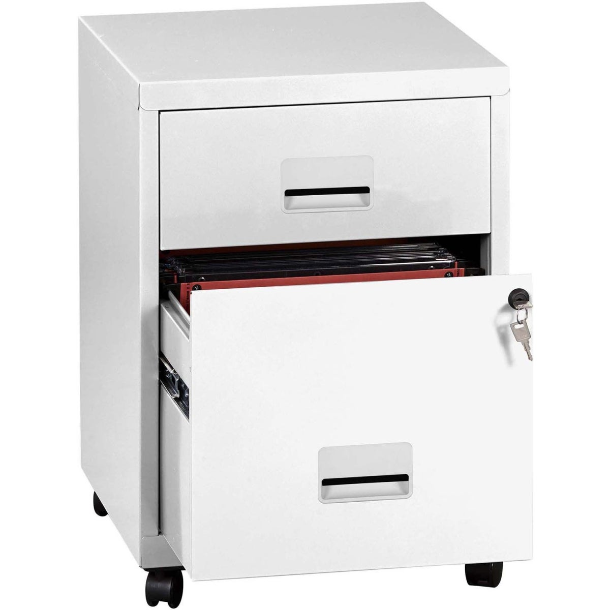 Caisson de rangement en acier 2 tiroirs blanc mat Pierre Henry | Leroy ...