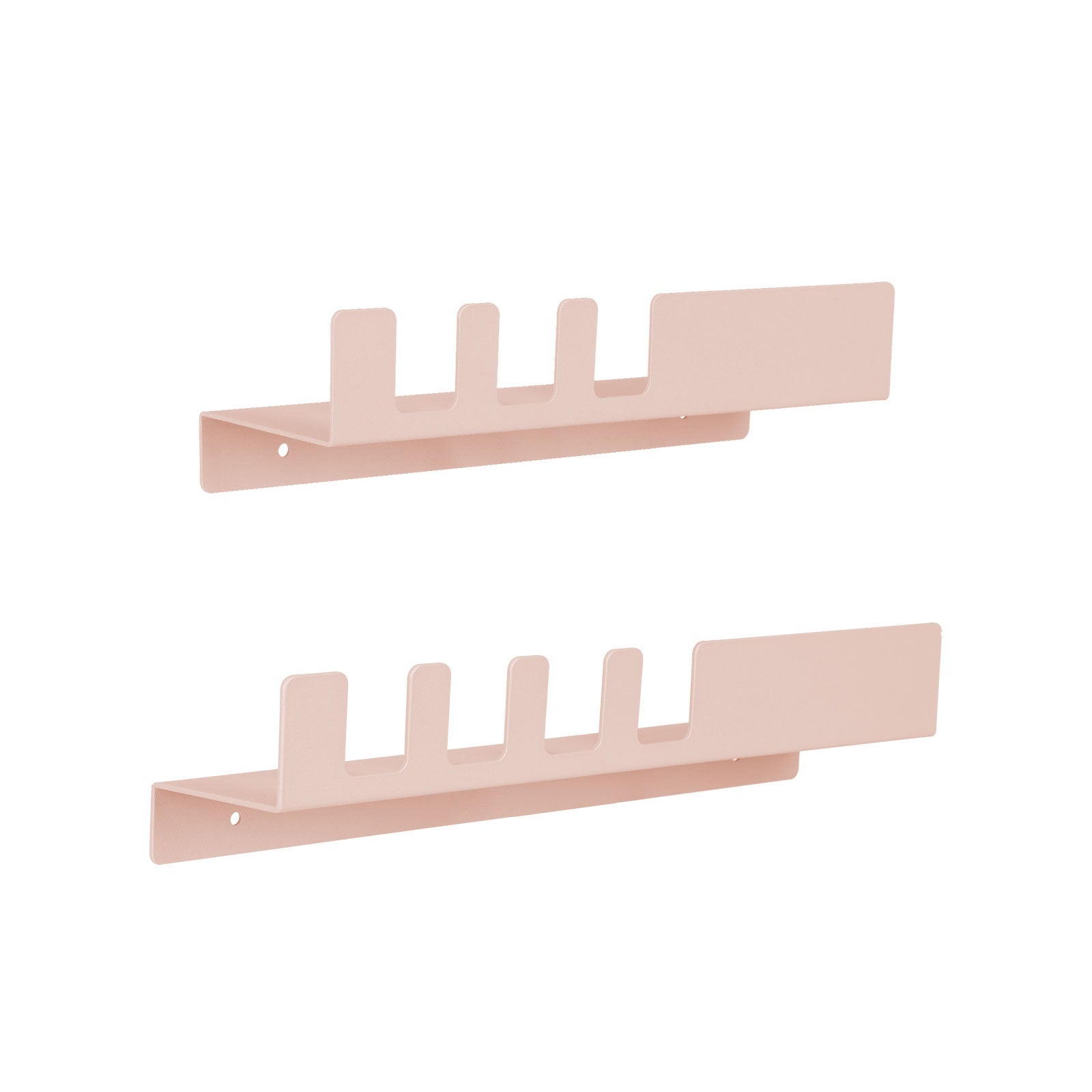 Estantería de pared metálica, rosa, set de 2, 30 x 8 x 8 cm y 36 x 8 x ...