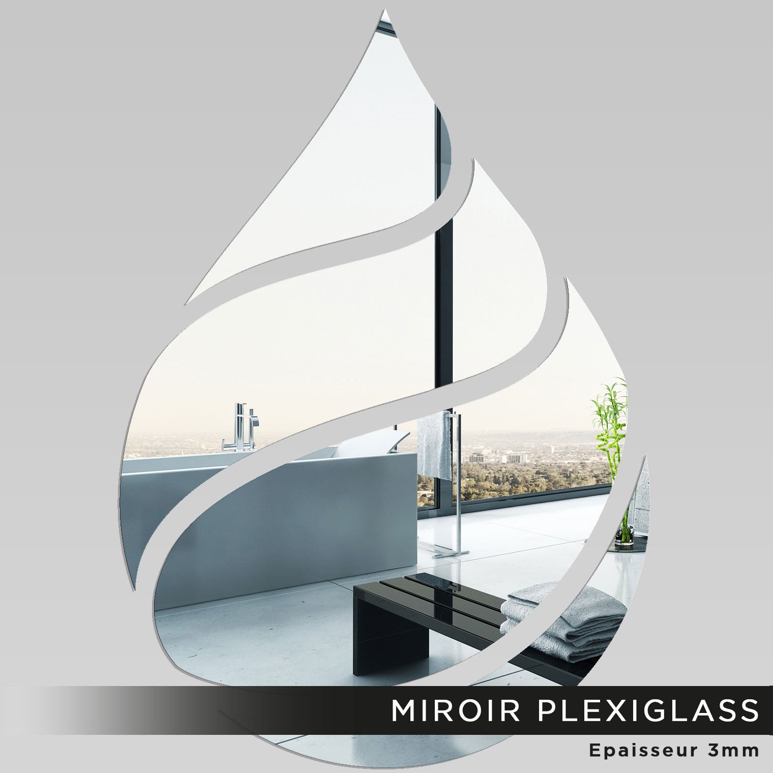 Espejo acrílico plexiglás - Gota maxi | Leroy Merlin