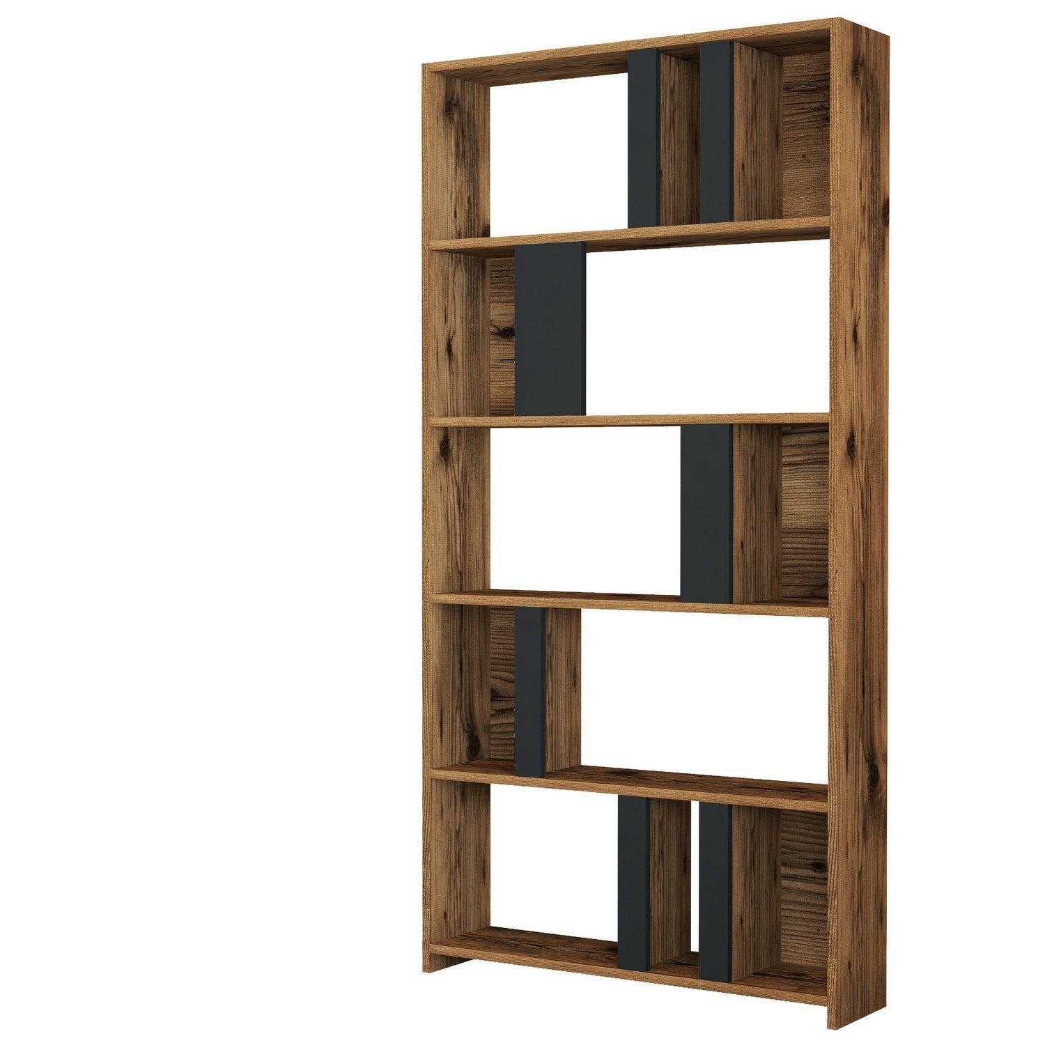 Librería de madera "Lima" 90 x 20 x 180 cm - Nogal | Leroy Merlin