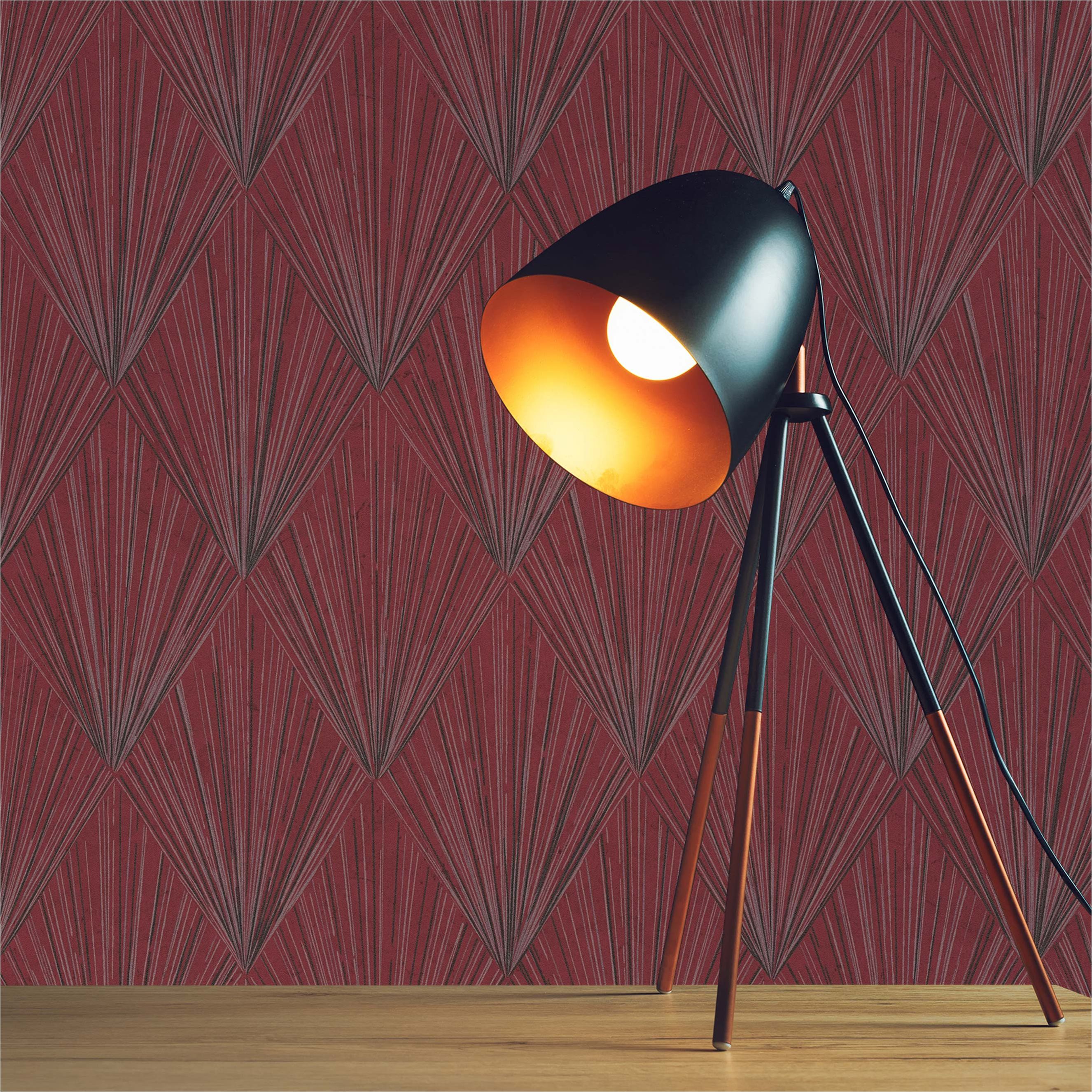 Papier Peint Graphique Carlo M1-No.1601 Rouge Noir Géometrique | Leroy ...