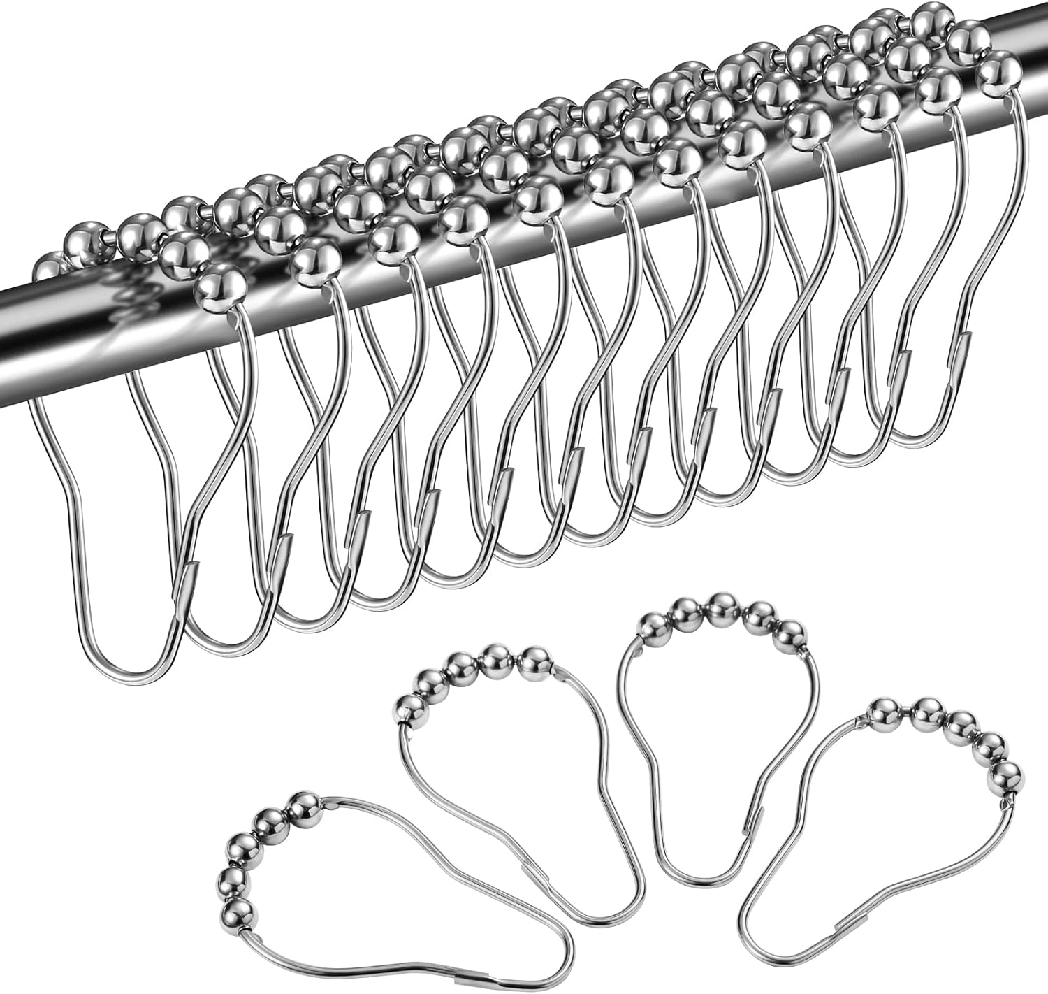 Crochet de rideau de douche (12 pièces) - Crochets de rideau de douche ...