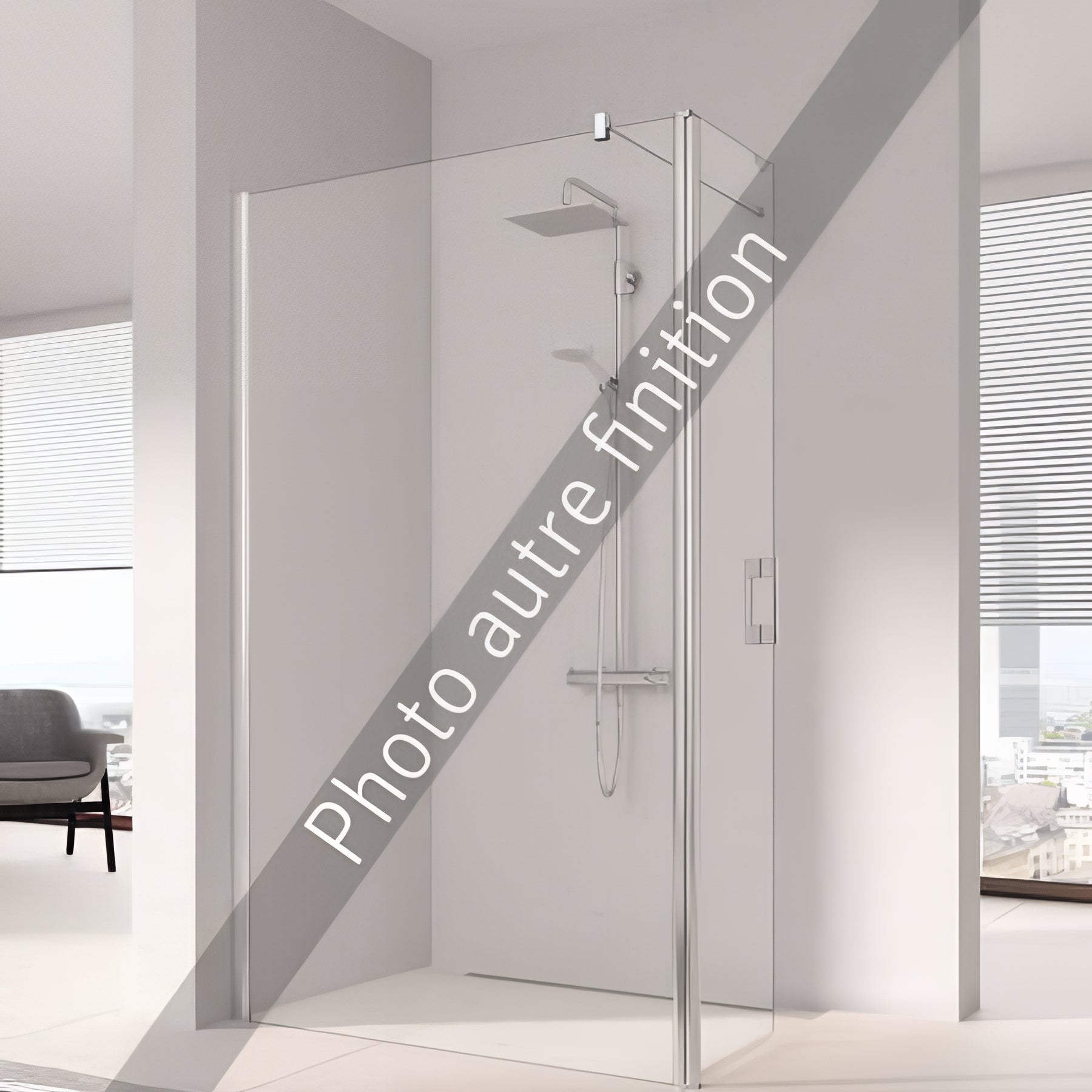 Paroi de douche walk-in largeur 100 cm hauteur 200 cm profilé argent ...