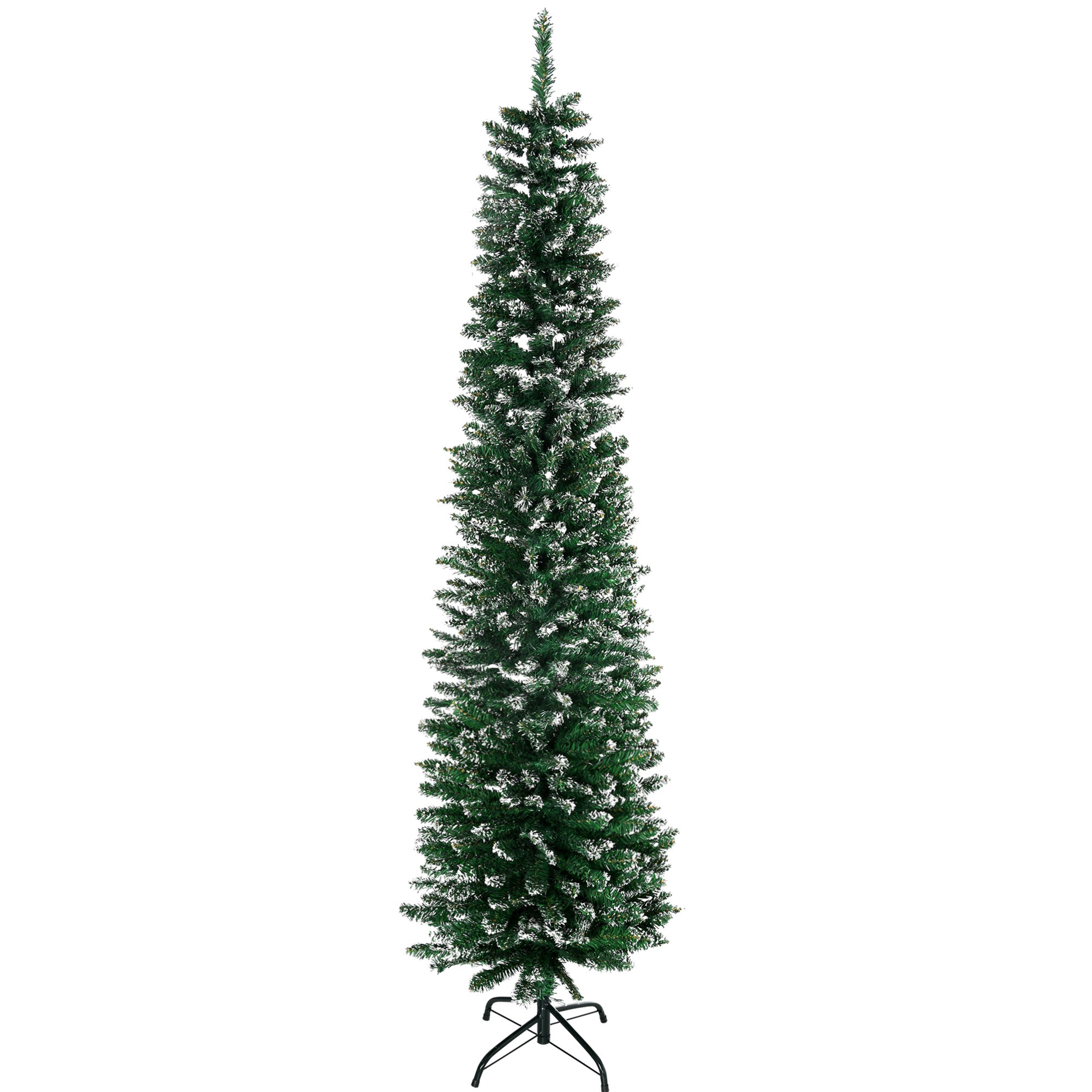 HOMCOM Albero di Natale Innevato Artificiale Alto e Stretto con 570 ...