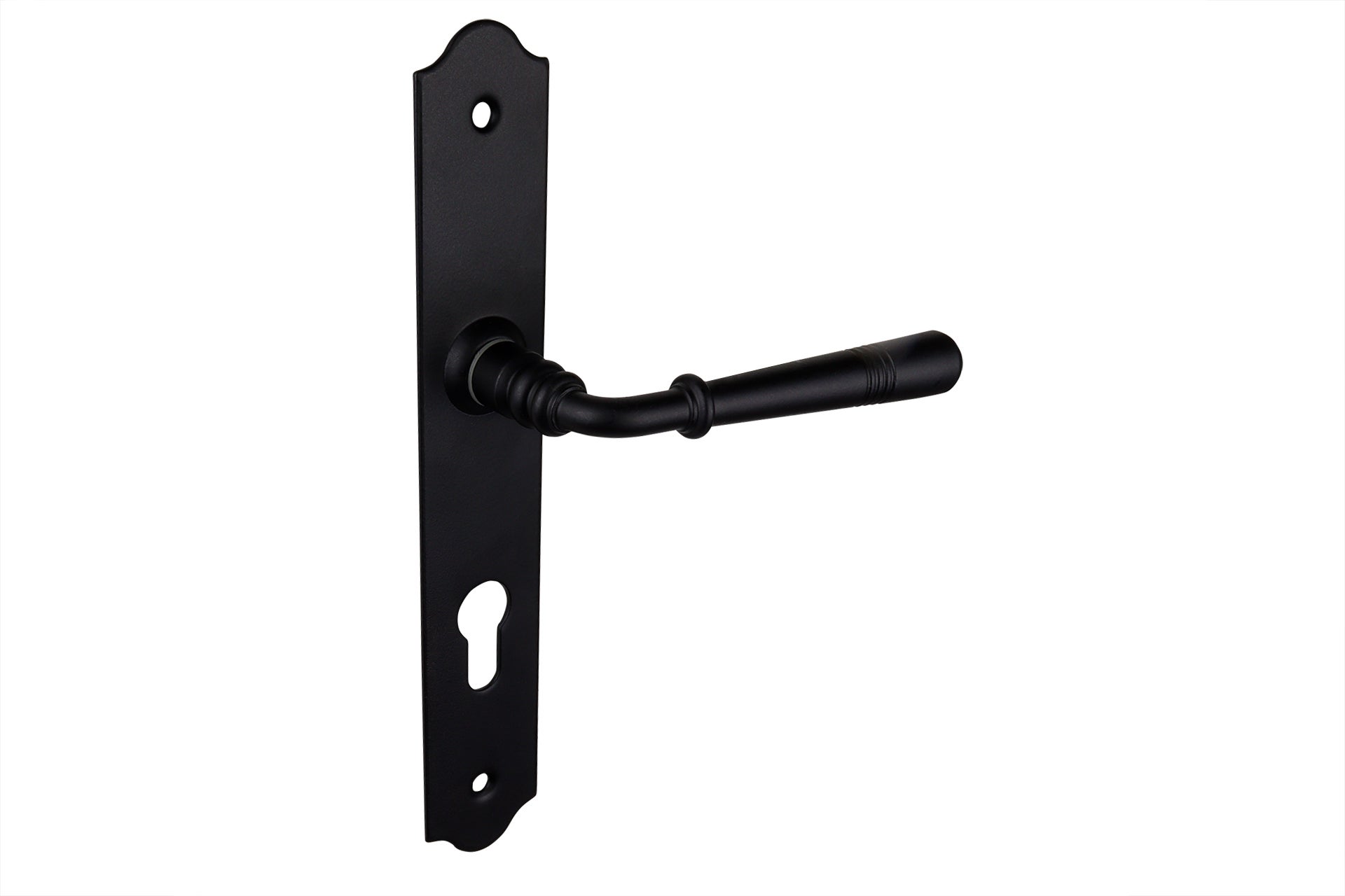 Wovar Poignée de porte ornée noire sur plaque PC72 mm - Par set | Leroy ...