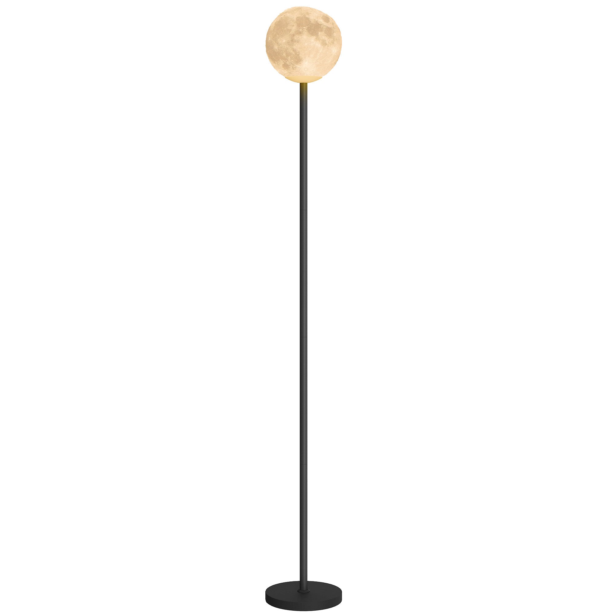 Lamp with shade in moon style, foot switch, 3 color temperatures, metal ...