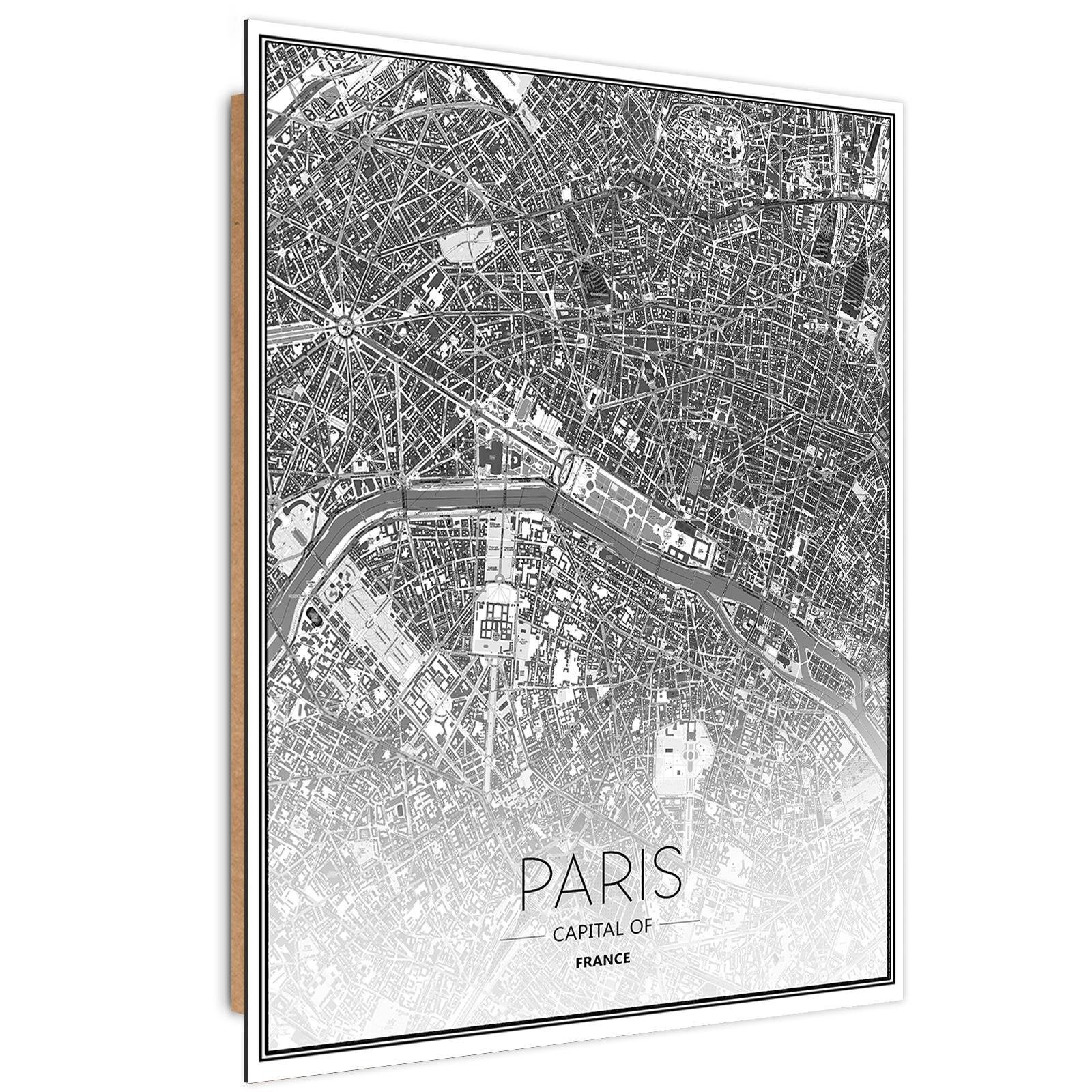 Tableau plan de ville bois paris - 60 x 90 cm | Leroy Merlin