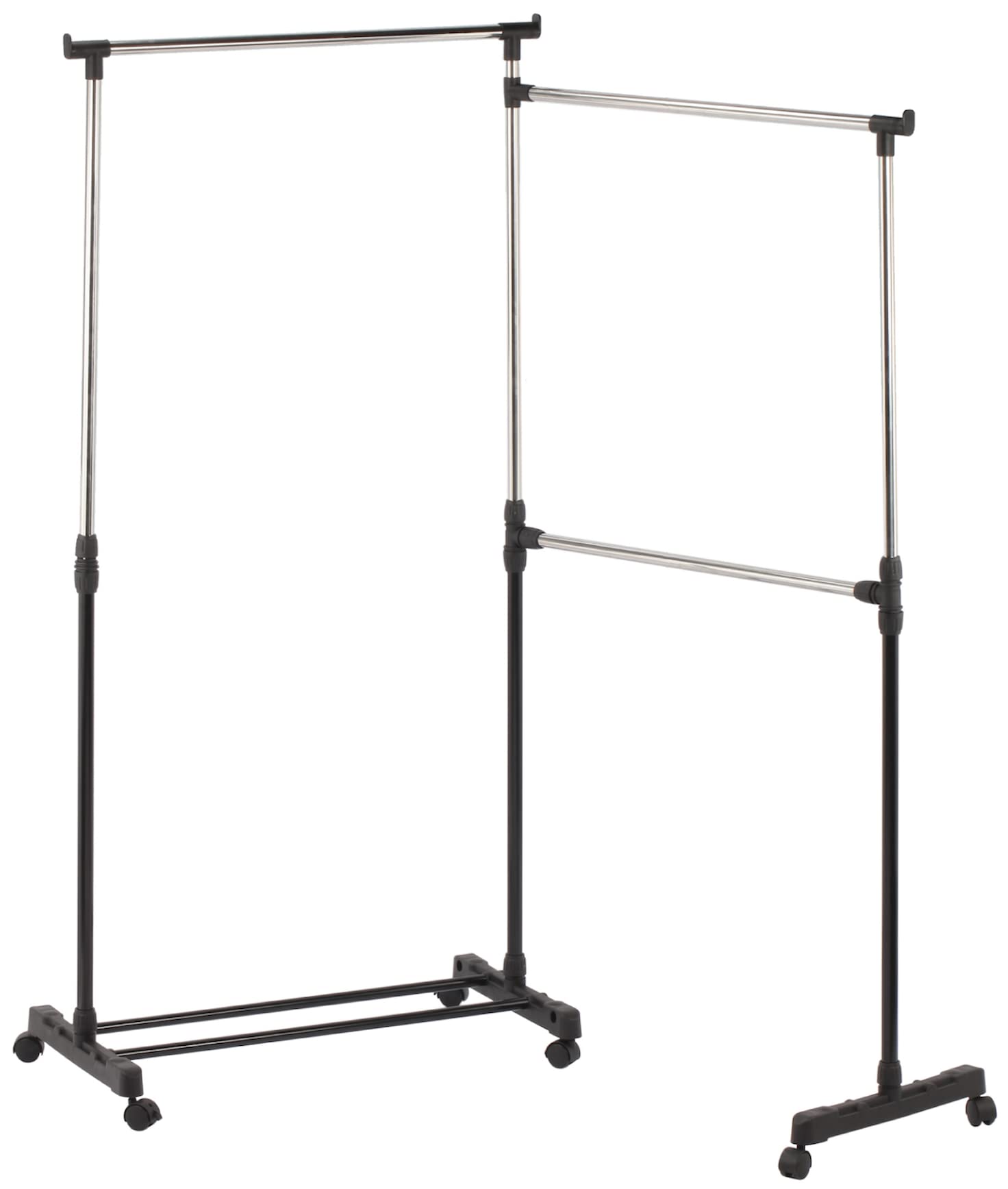 TIENDA EURASIA® Perchero de Pie Doble de Metal con Ruedas, Ajustable ...
