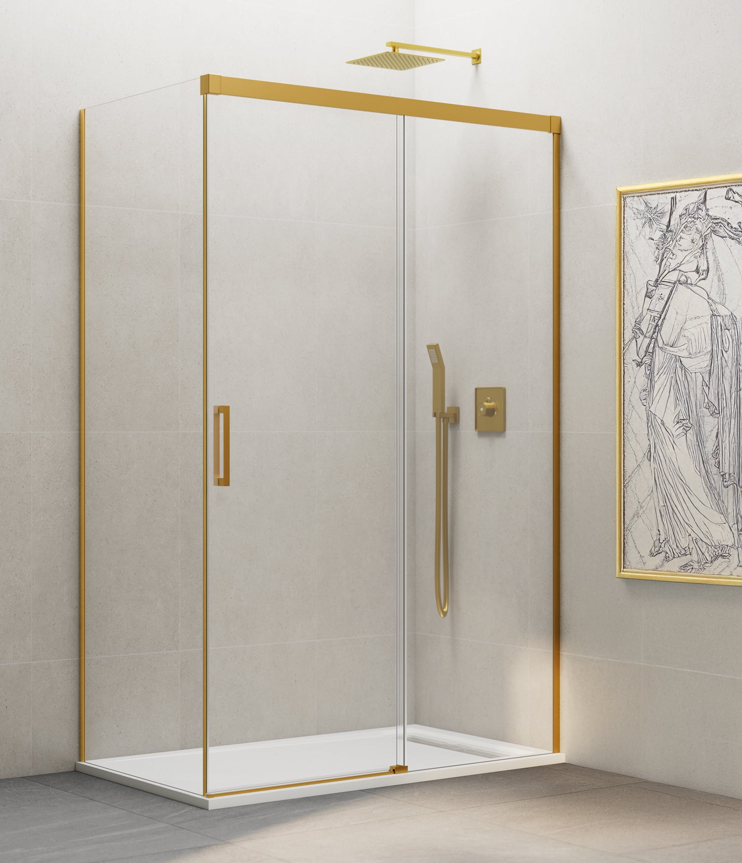 CABINE DE DOUCHE. FRONTAL: 175-180 cm + LATÉRAL FIXE: 87-89 cm. MODÈLE ...