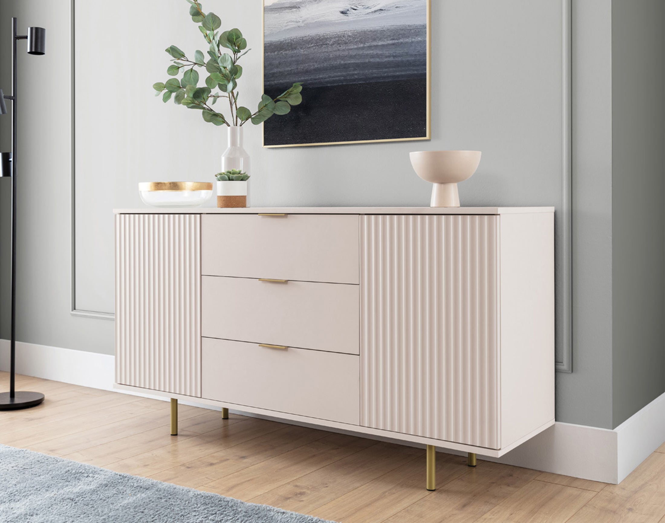 Buffet bas contemporain 150*41*80 cm beige - MONICA - Best Mobilier ...