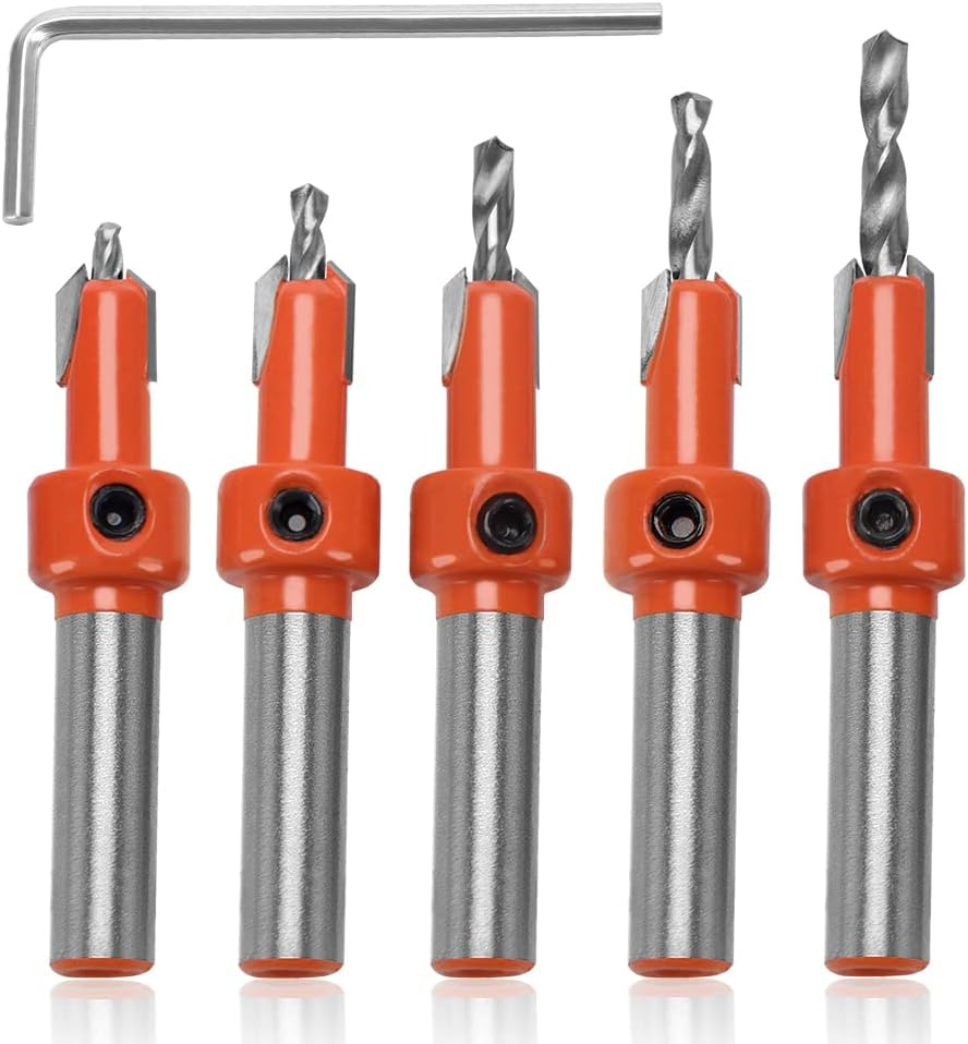 5 Pièces 8mm Foret Chanfrein à Bois Chanfrein Compteur, Forets Fraisés ...