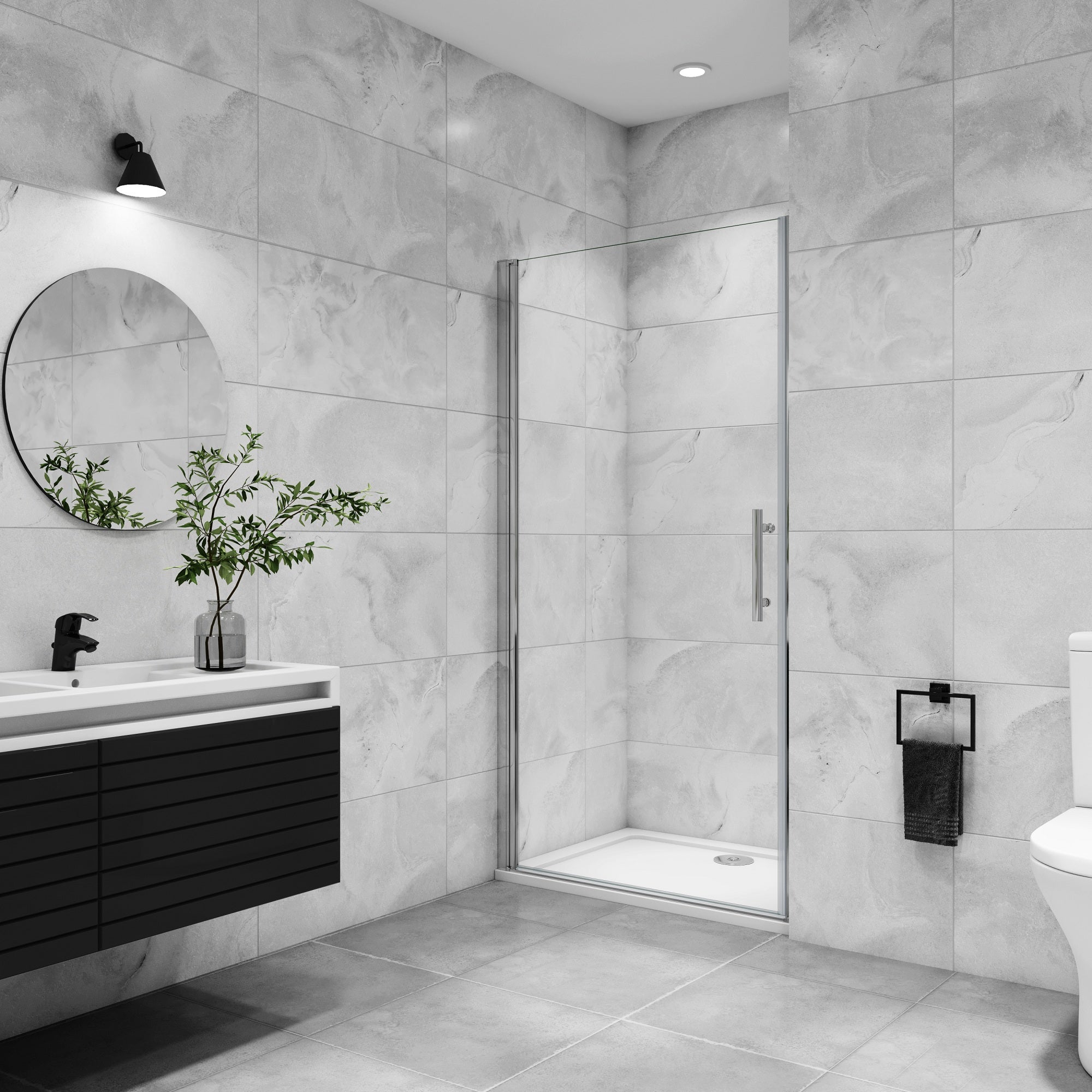 Aica porte de douche pivotante 90x180cm porte de douche style ...