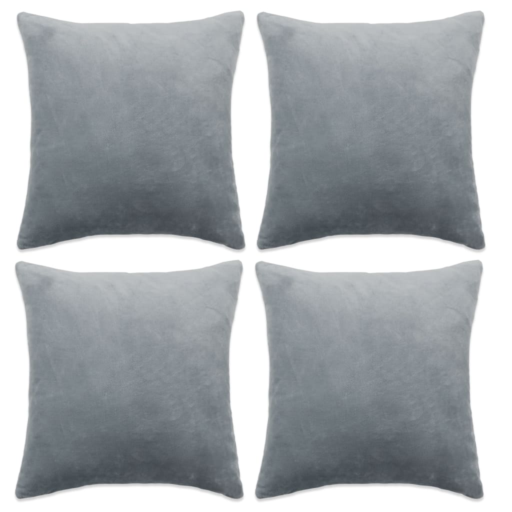 Housses de coussin 4 pcs Tissu 50x50 cm Gris vidaXL | Leroy Merlin