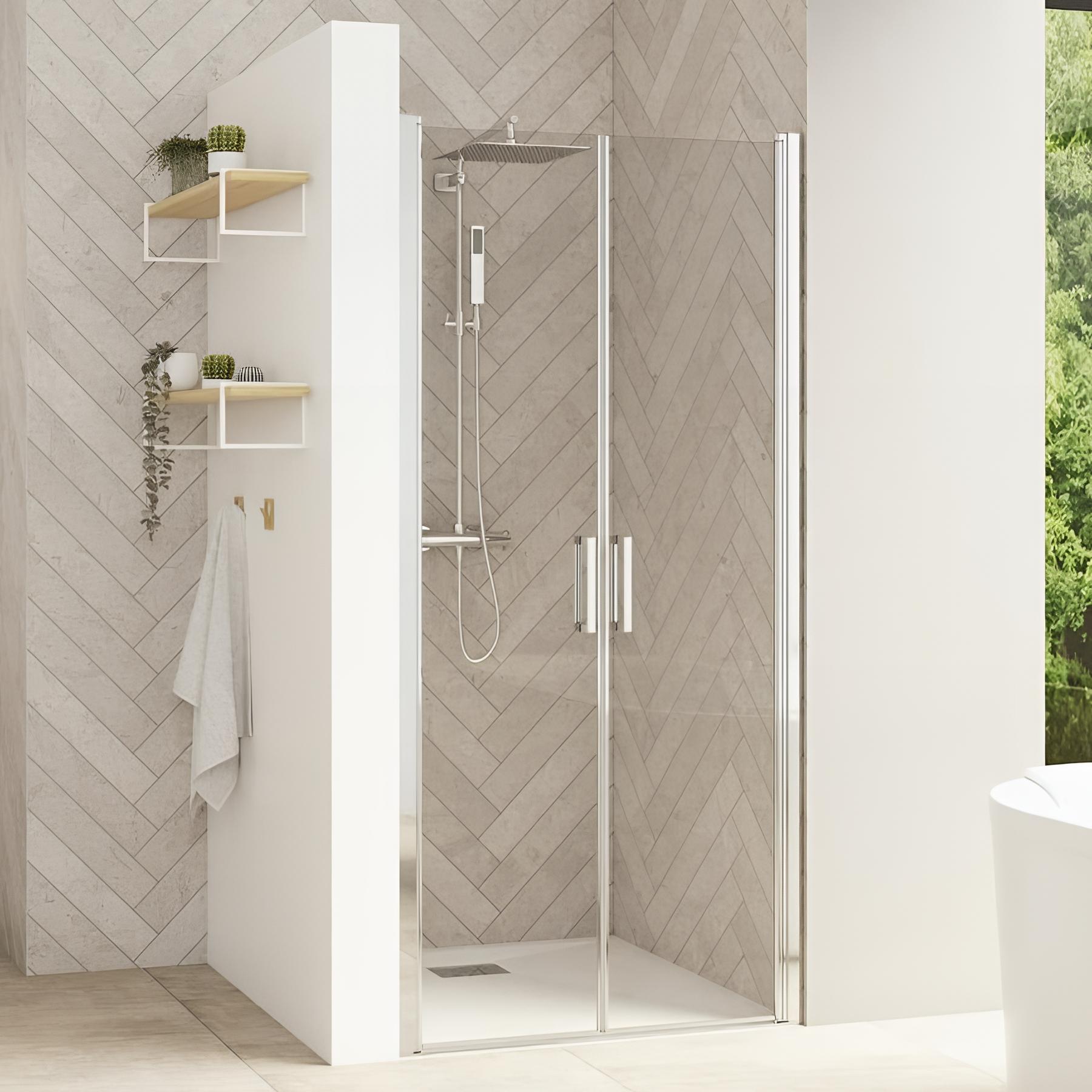 Porte de douche smart design 2p sans seuil verre transparent 75 cm ...