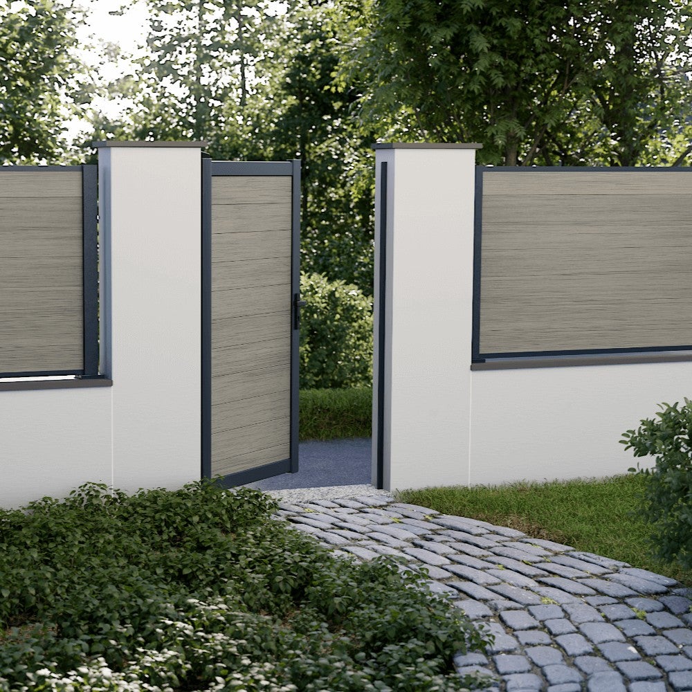 Kit de puerta compuesta CRUZ Silver - Altura: 183 cm - Ancho máximo: 98 ...