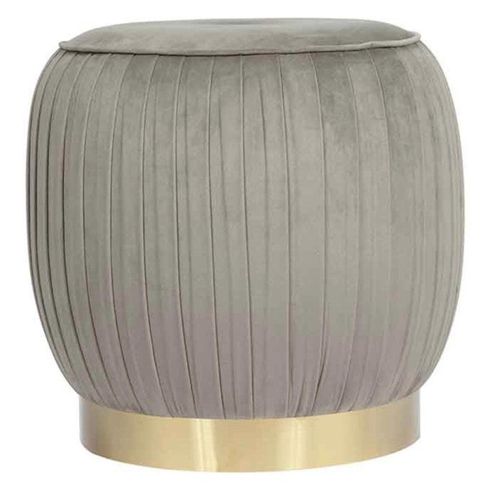 Tabouret Design en Velours "Lilje" 43cm Gris | Leroy Merlin