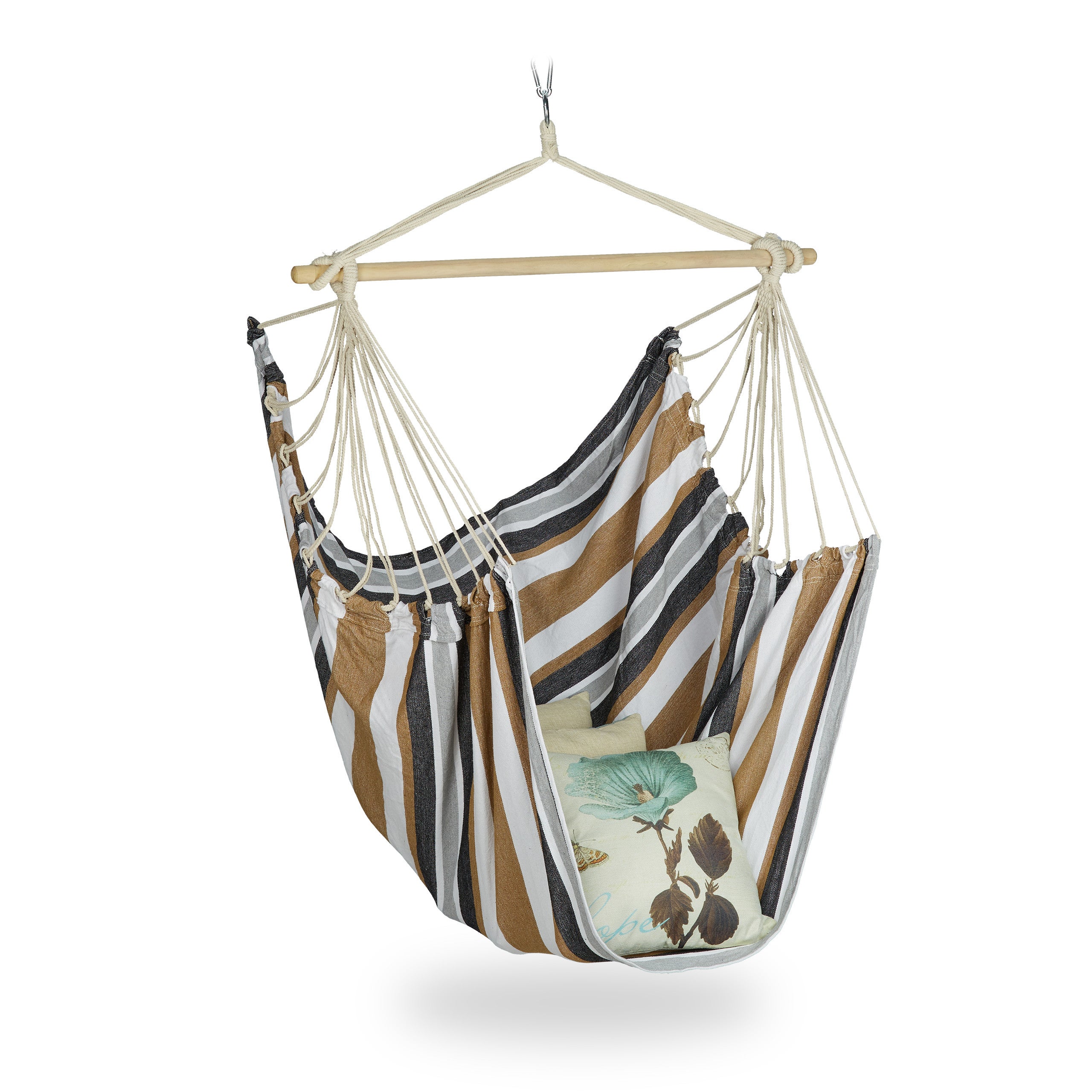 Relaxdays Hamac, fauteuil suspendu Siège suspendu en coton pour enfants ...