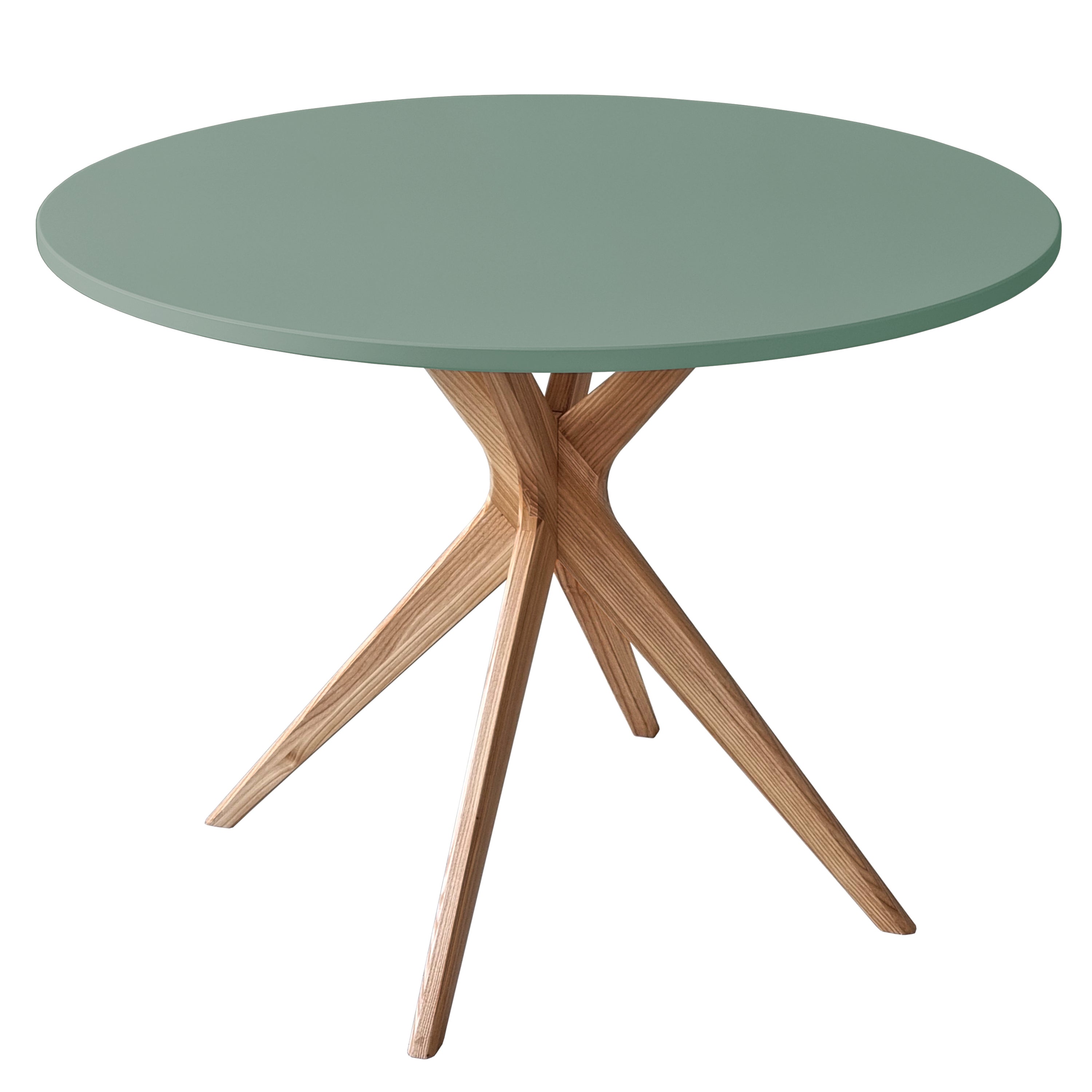 Table à manger ronde, diamètre 100, Vert sauge, table à manger pour 6 ...