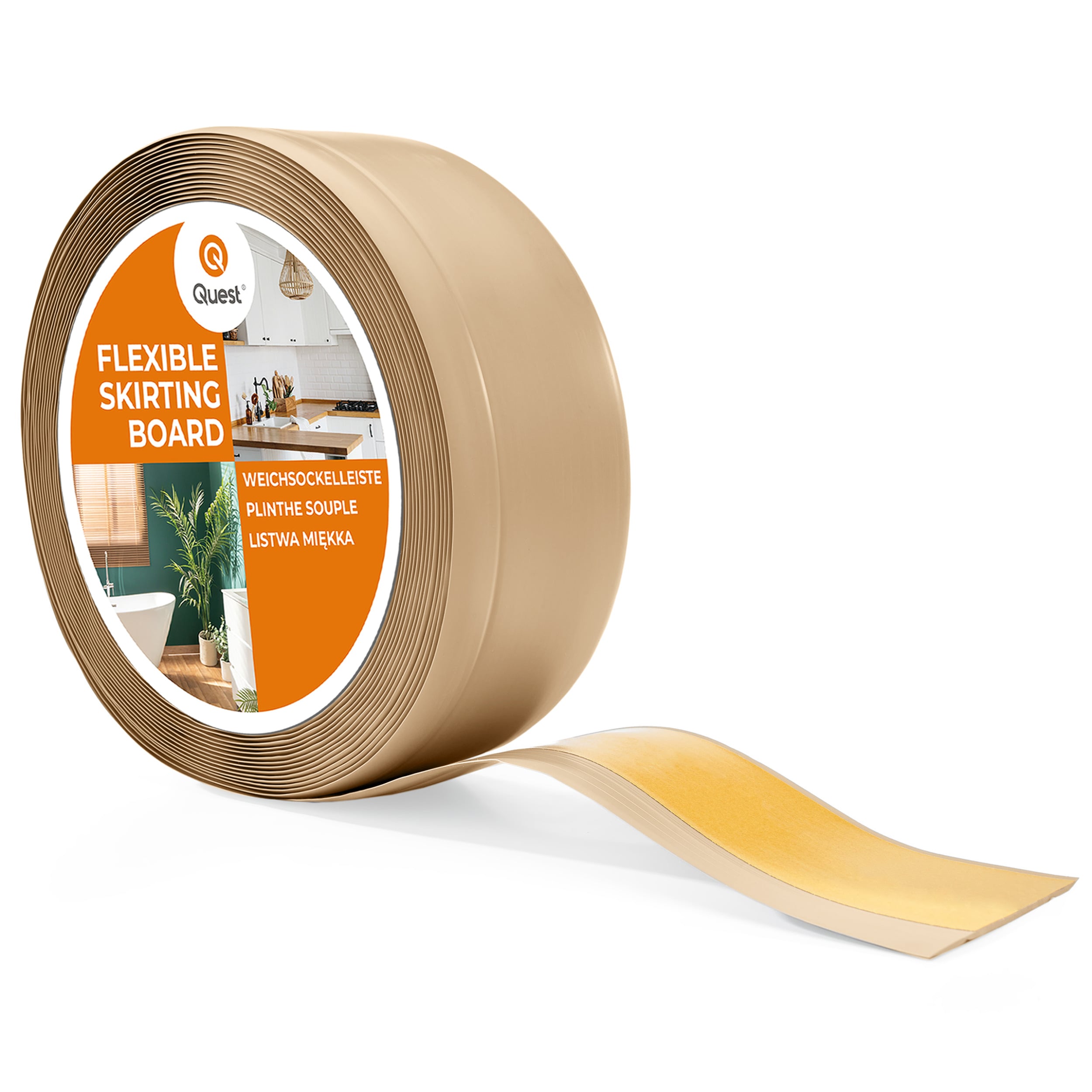 Rodapié PVC blando autoadhesivo 70x20 mm - flexible, pared y suelo, 20 ...