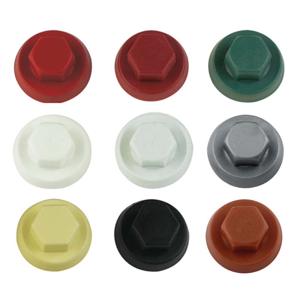 Tapón de nylon de colores para Tornillos con cabeza hexagonal 8 Blanco ...