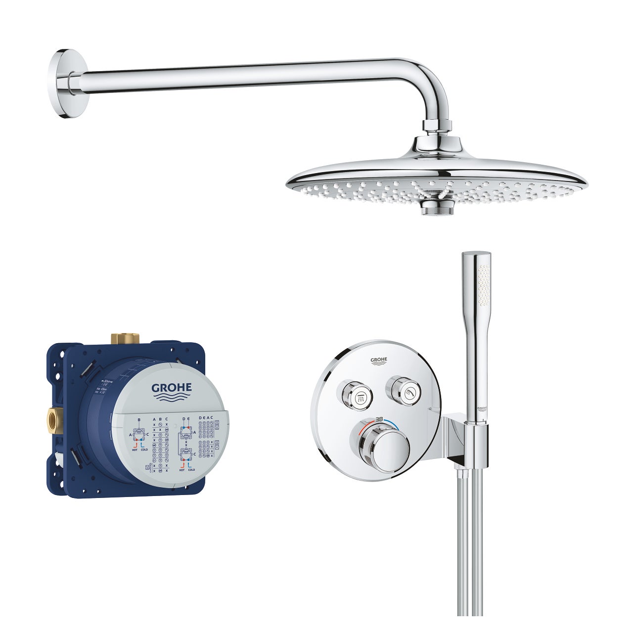 Grohe Grohtherm SmartControl Set de douche 260 mm (34744000) | Leroy Merlin