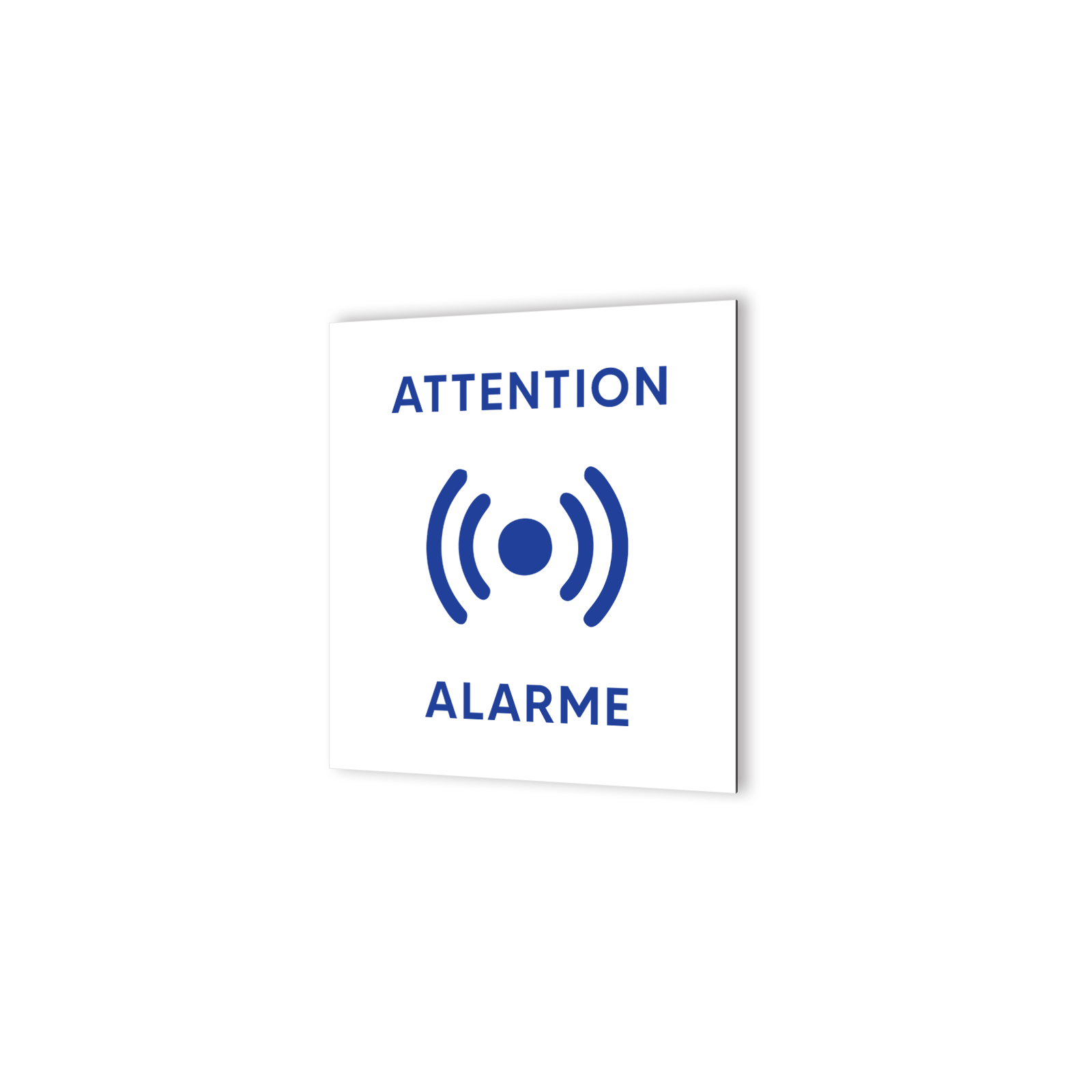 Panneau alarme - Pictogramme signalétique Dibond blanc picto bleu ...