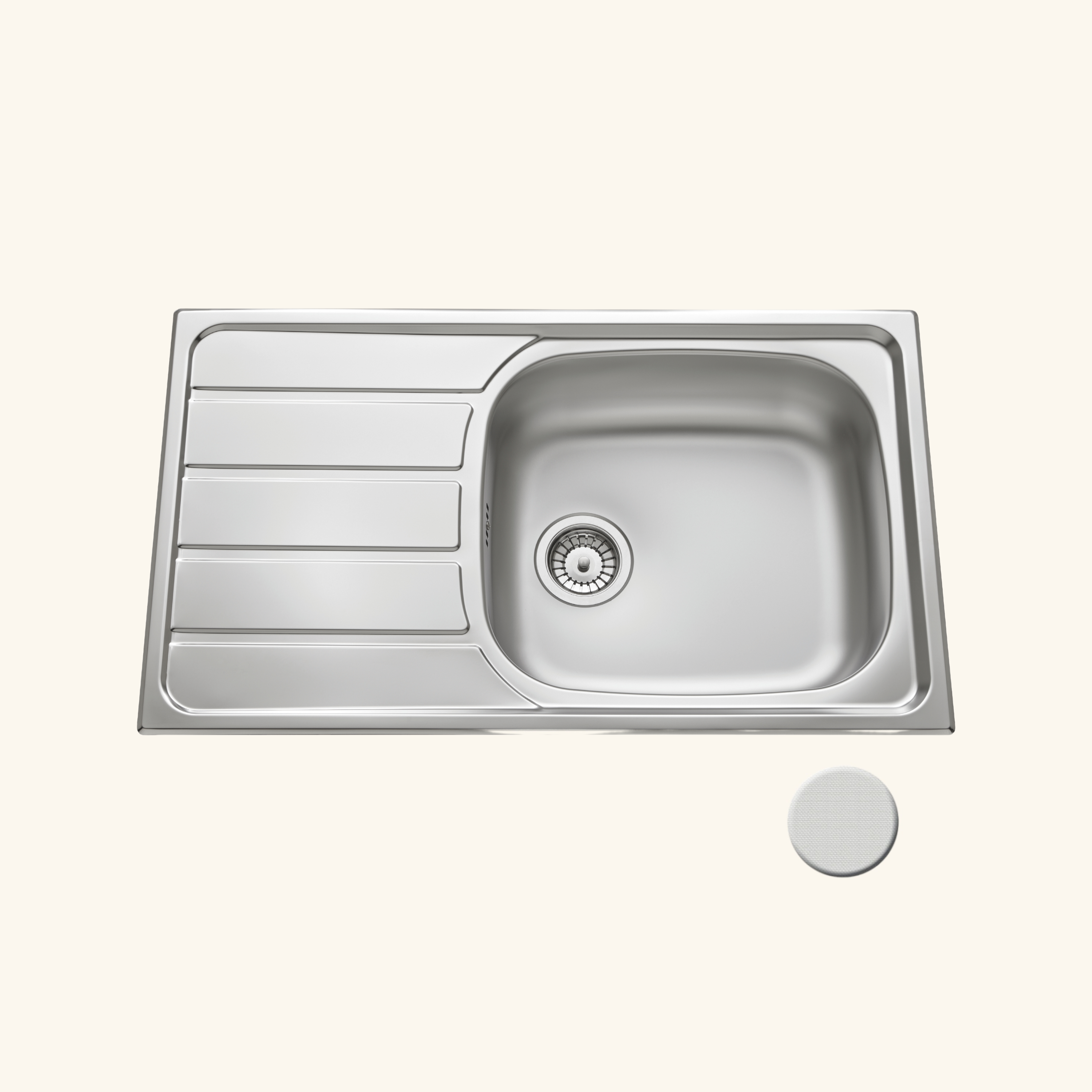 Évier inox mini structure Luisina ROCK 1 grand bac 1 petit égouttoir ...