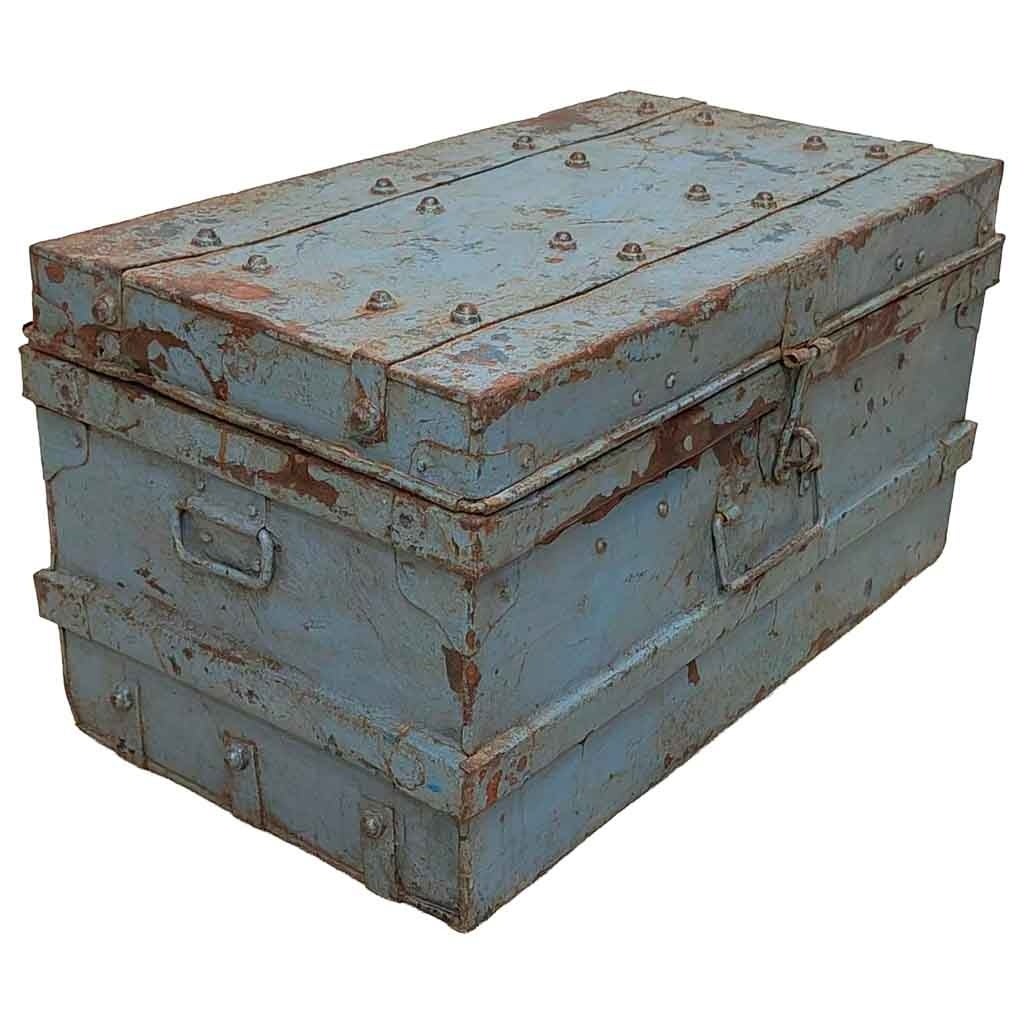 Maleta de metal acabado artesanal marrón 67x37x25h cm | Leroy Merlin