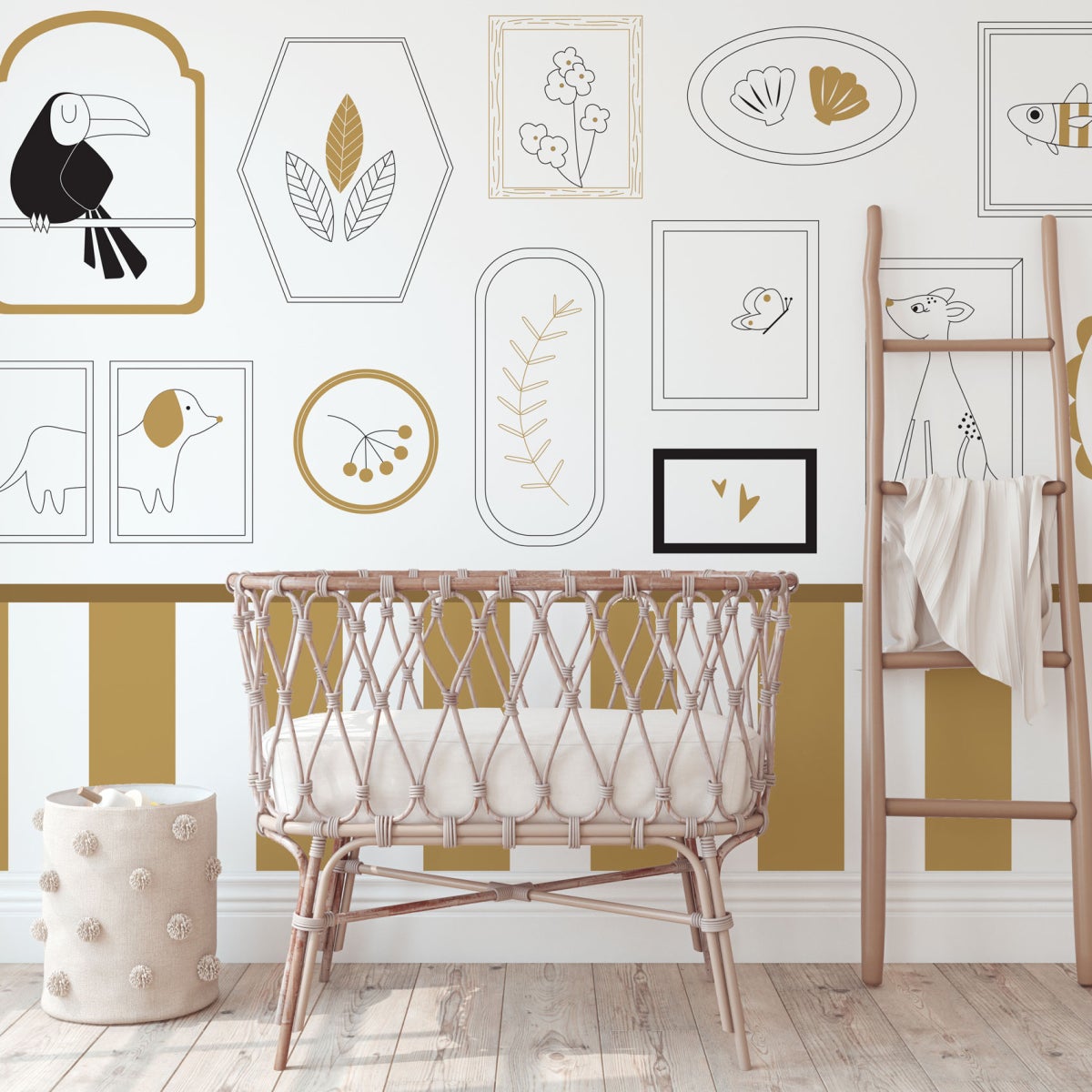 Papel pintado panorámico marcos infantiles Amarillo 150x250cm | Leroy ...