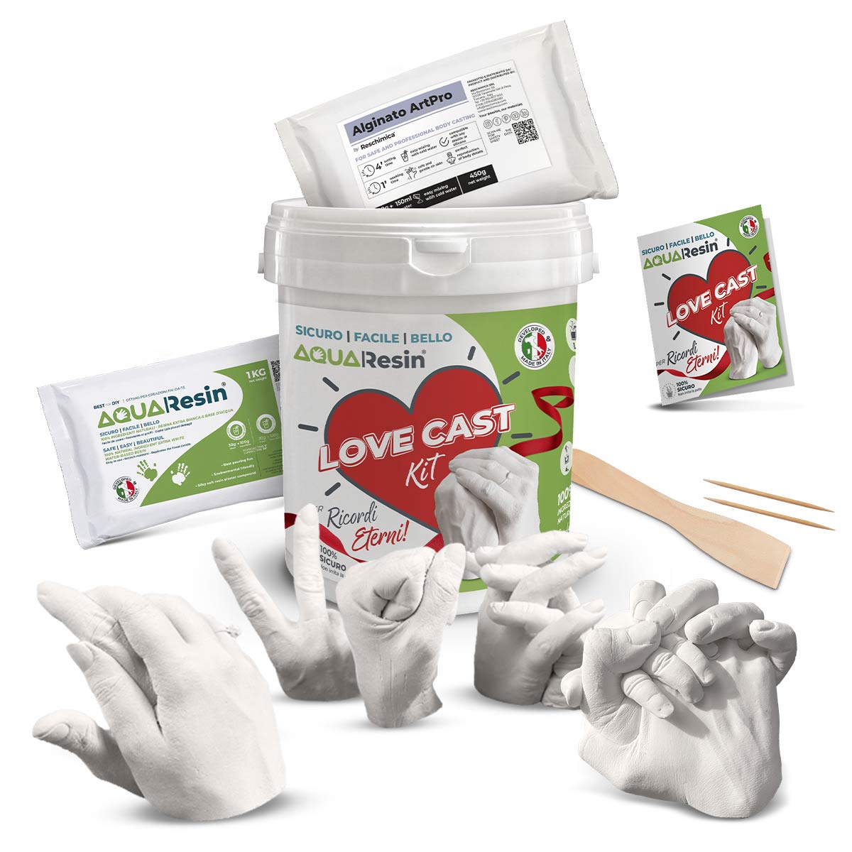 Love Cast Kit Molde de Manos Pareja y Familia – Escultura 3D Realista ...