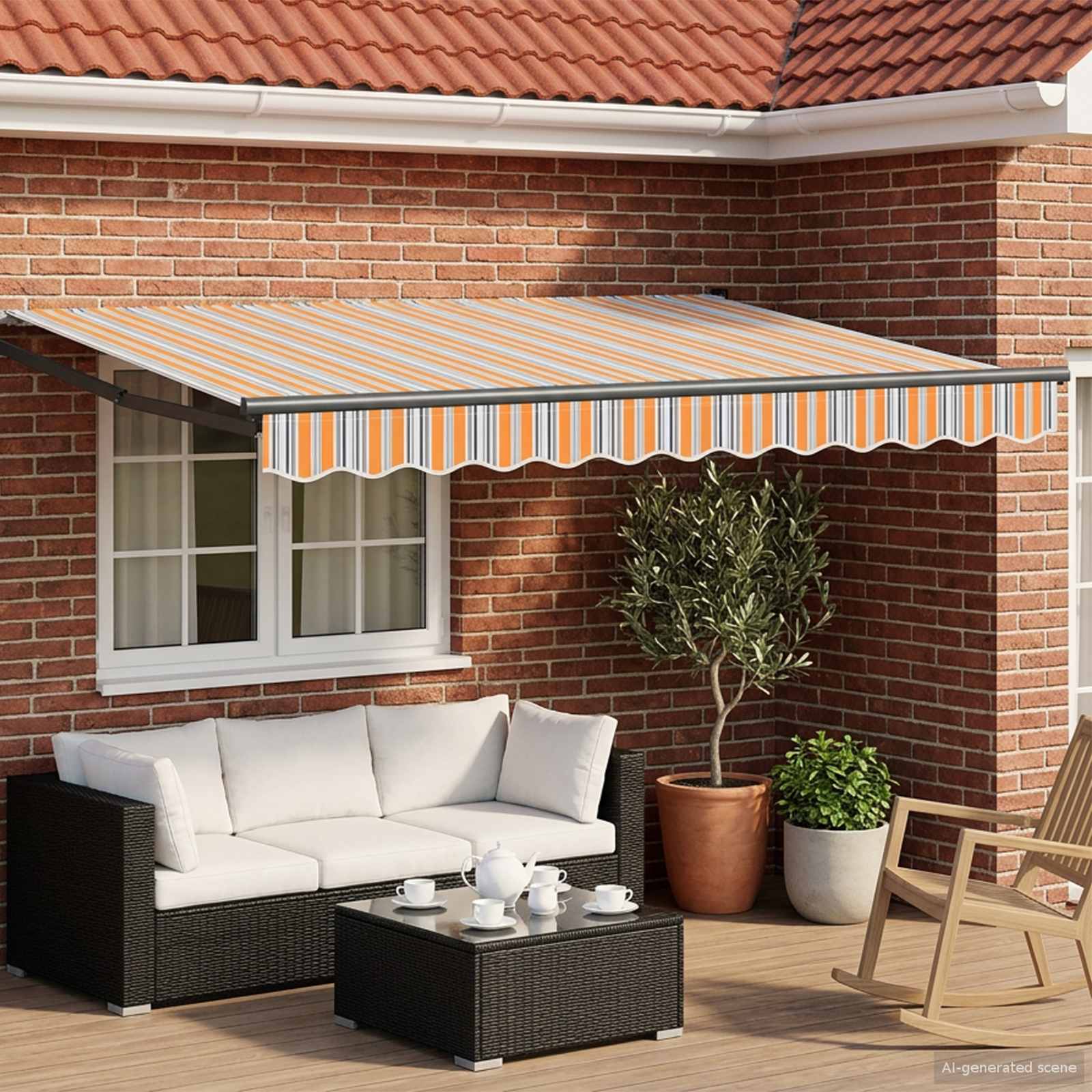 Store rétractable manuel avec LEDs 3 x 2,5 m | Leroy Merlin
