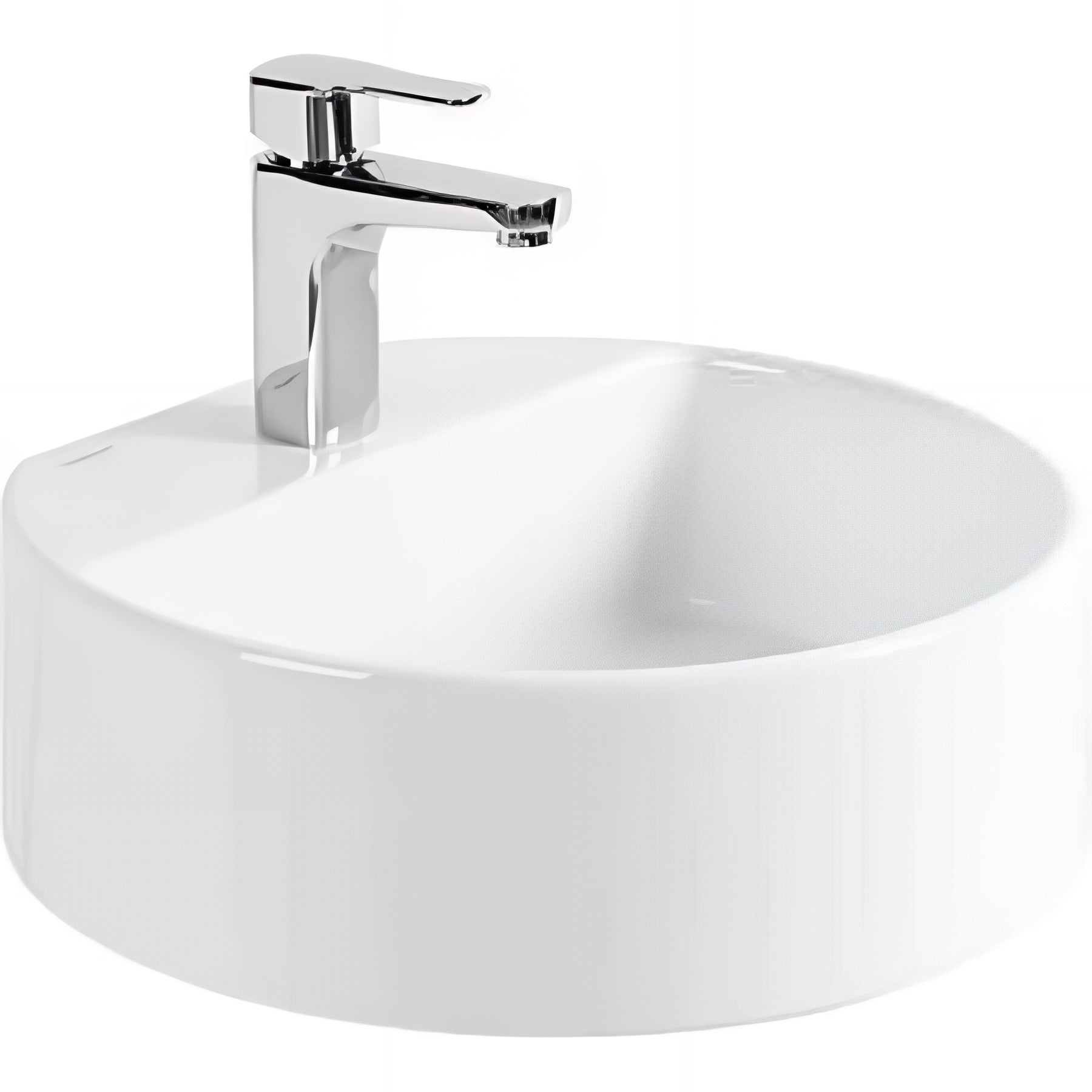 Lavabo rond à poser porcelaine vitrifiée SANINDUSA Round blanc 45 avec ...