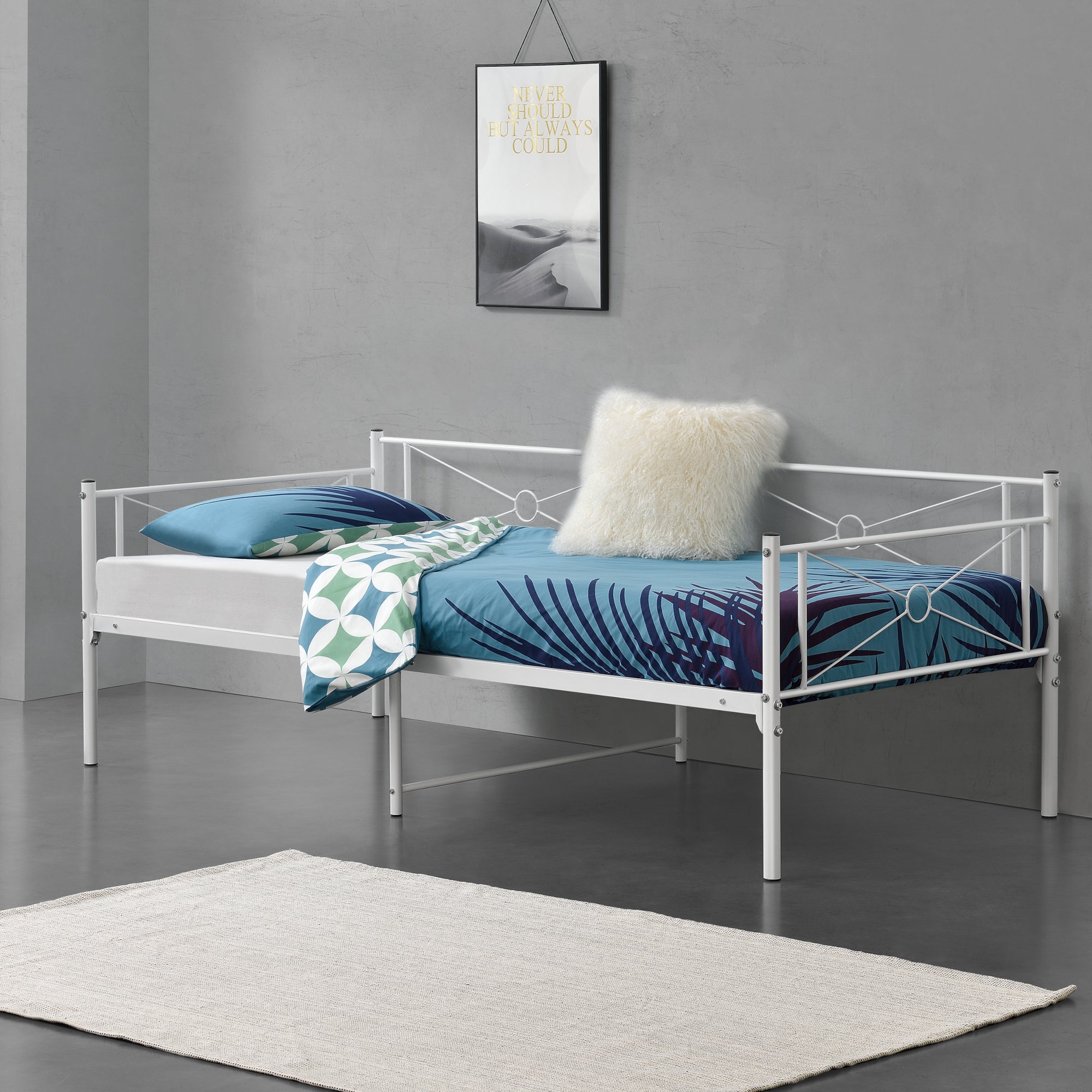 Cama de Metal Alvesta - 90 x 200 cm - Cama Simple - Cama Individual ...