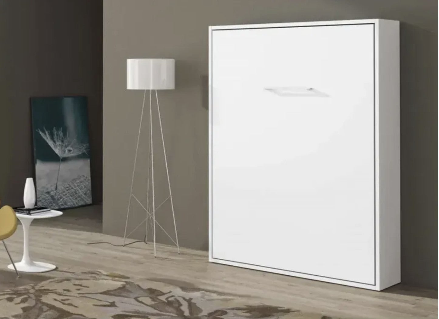 Lit escamotable vertical 160x200 avec étagères intérieures Paola-Avec ...