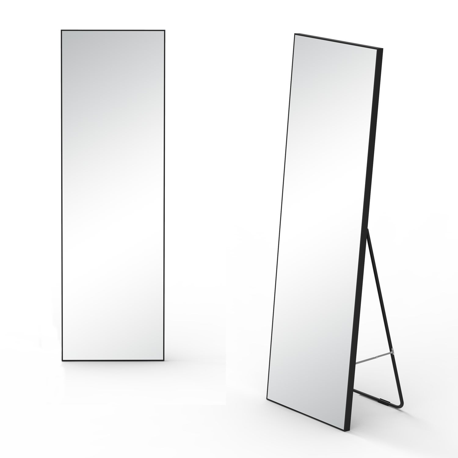 Miroir rectangulaire Pure noir, Miroir Sur Pied l.40 x H.160 cm | Leroy ...
