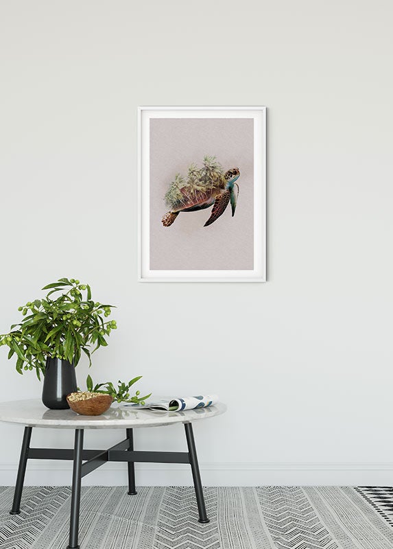 Cartel artístico de Komar - Animals Paradise Turtle - Talla: 40 x 50 cm ...